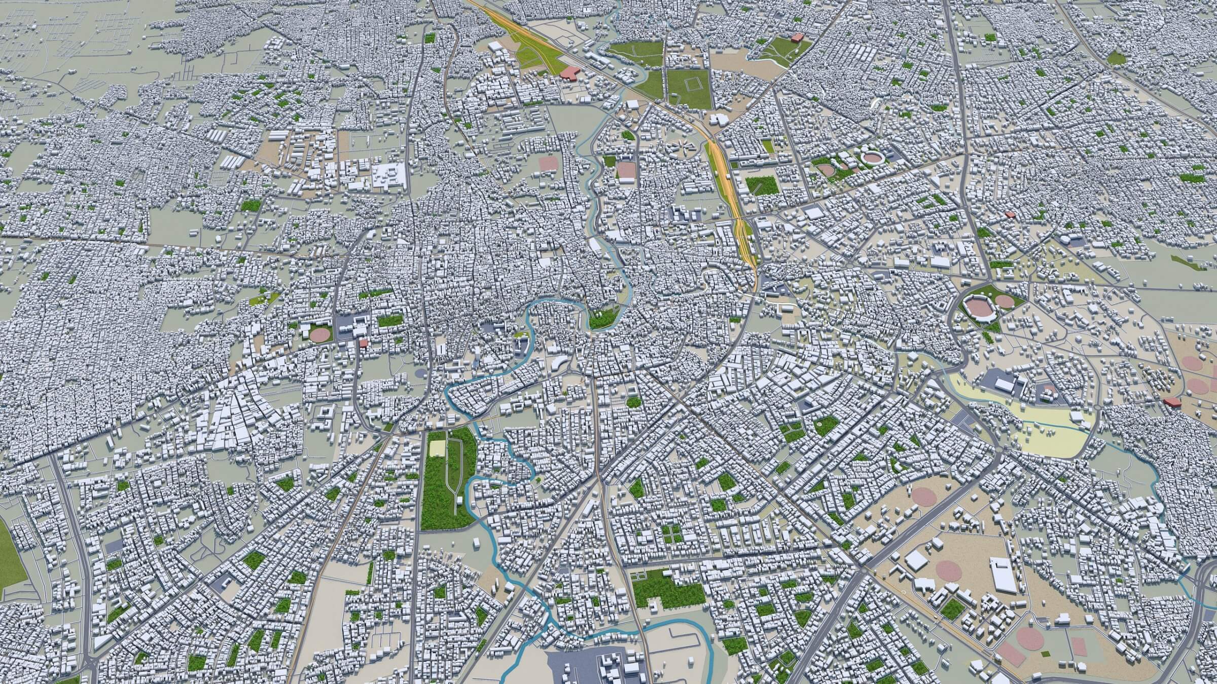 Indore, India 30km - 3D Model by 3dstudio