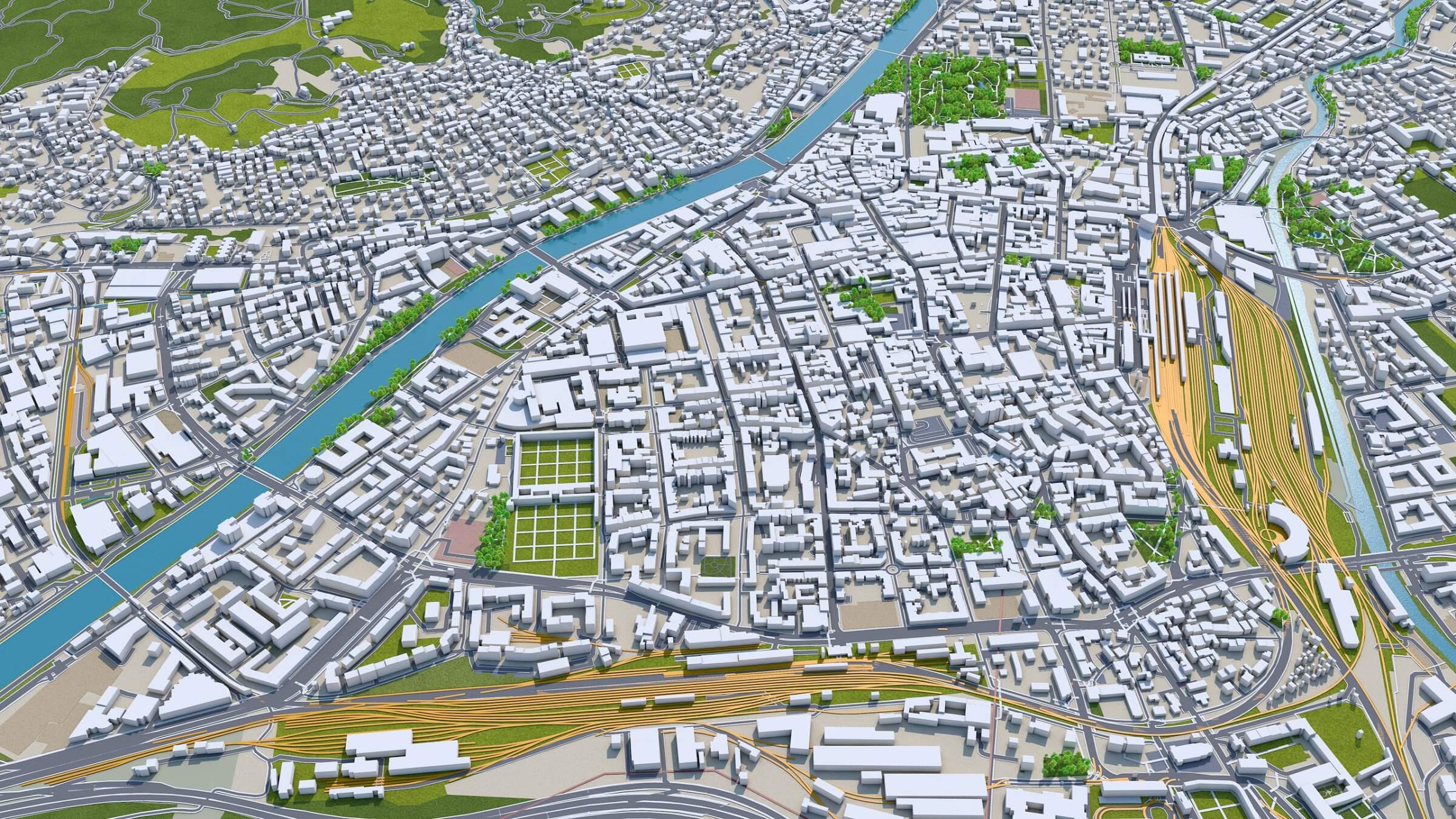 Innsbruck, Austria 20km - 3D Model by 3dstudio
