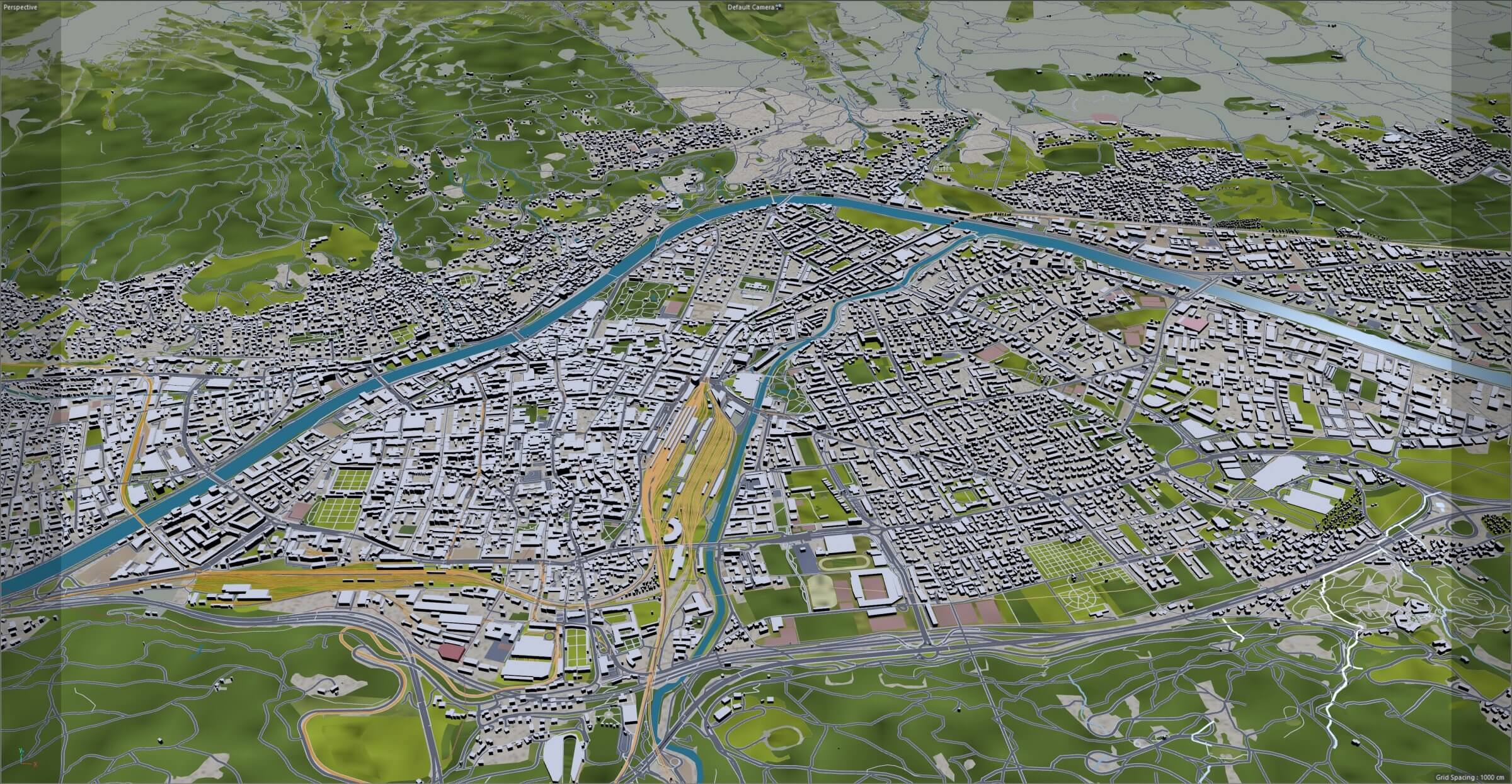 Innsbruck, Austria 20km - 3D Model by 3dstudio