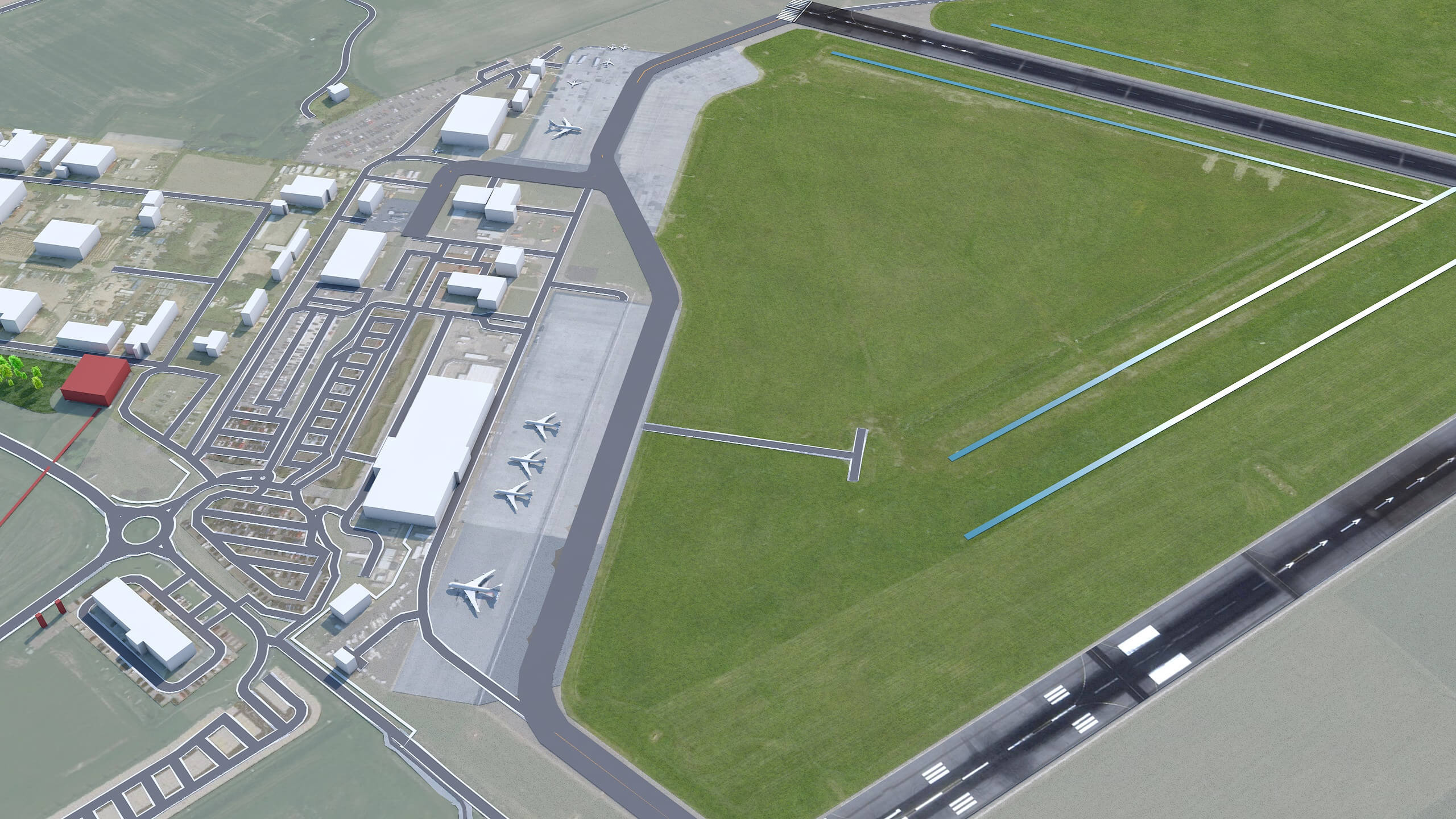 Inverness Airport 3D Model 10km by 3dstudio