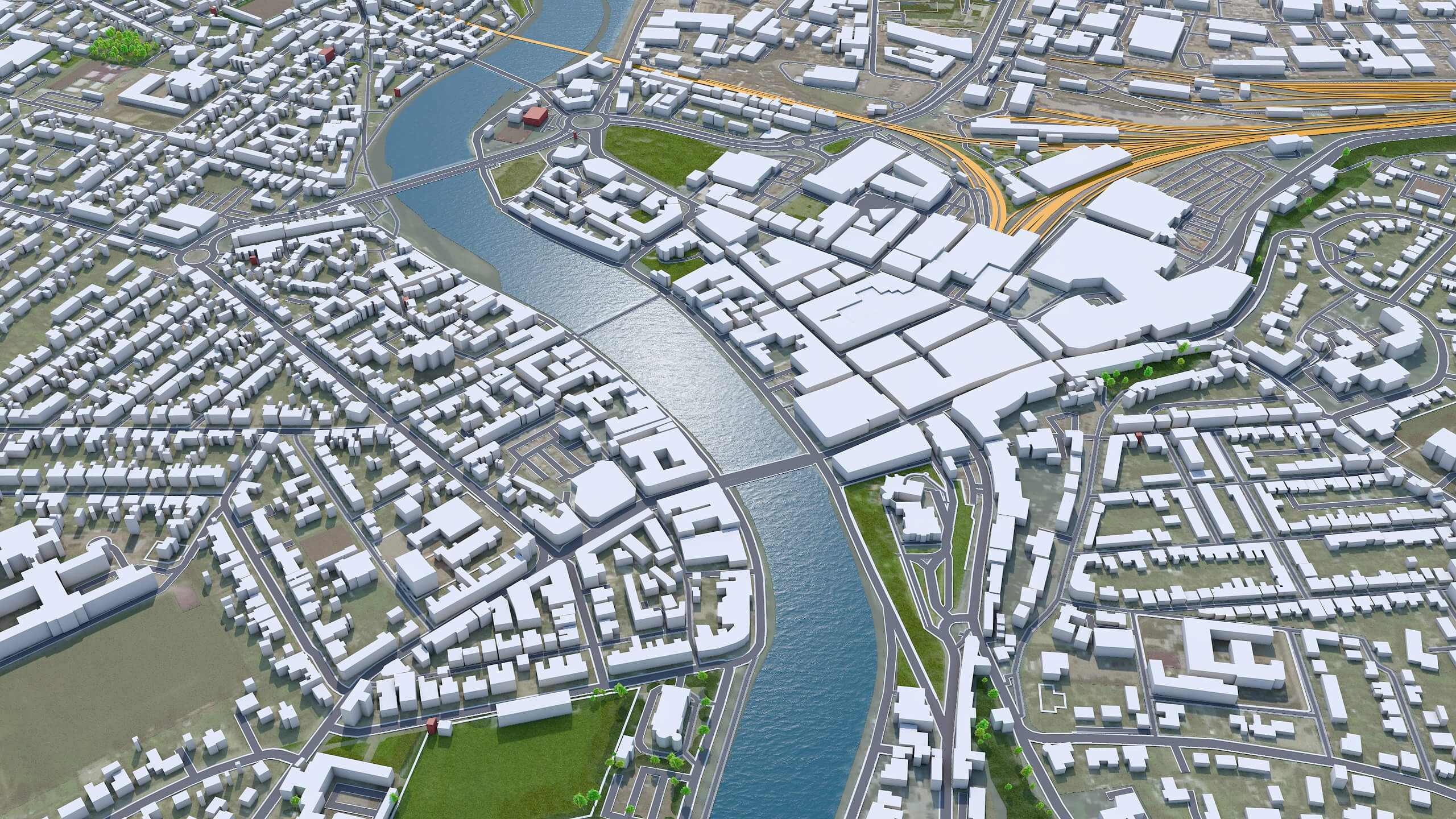 Inverness City United Kingdom 3D Model 30km by 3dstudio
