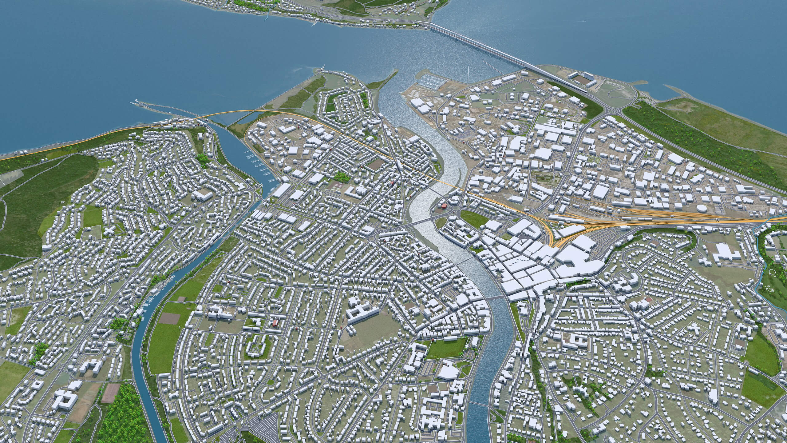 Inverness City United Kingdom 3D Model 30km by 3dstudio