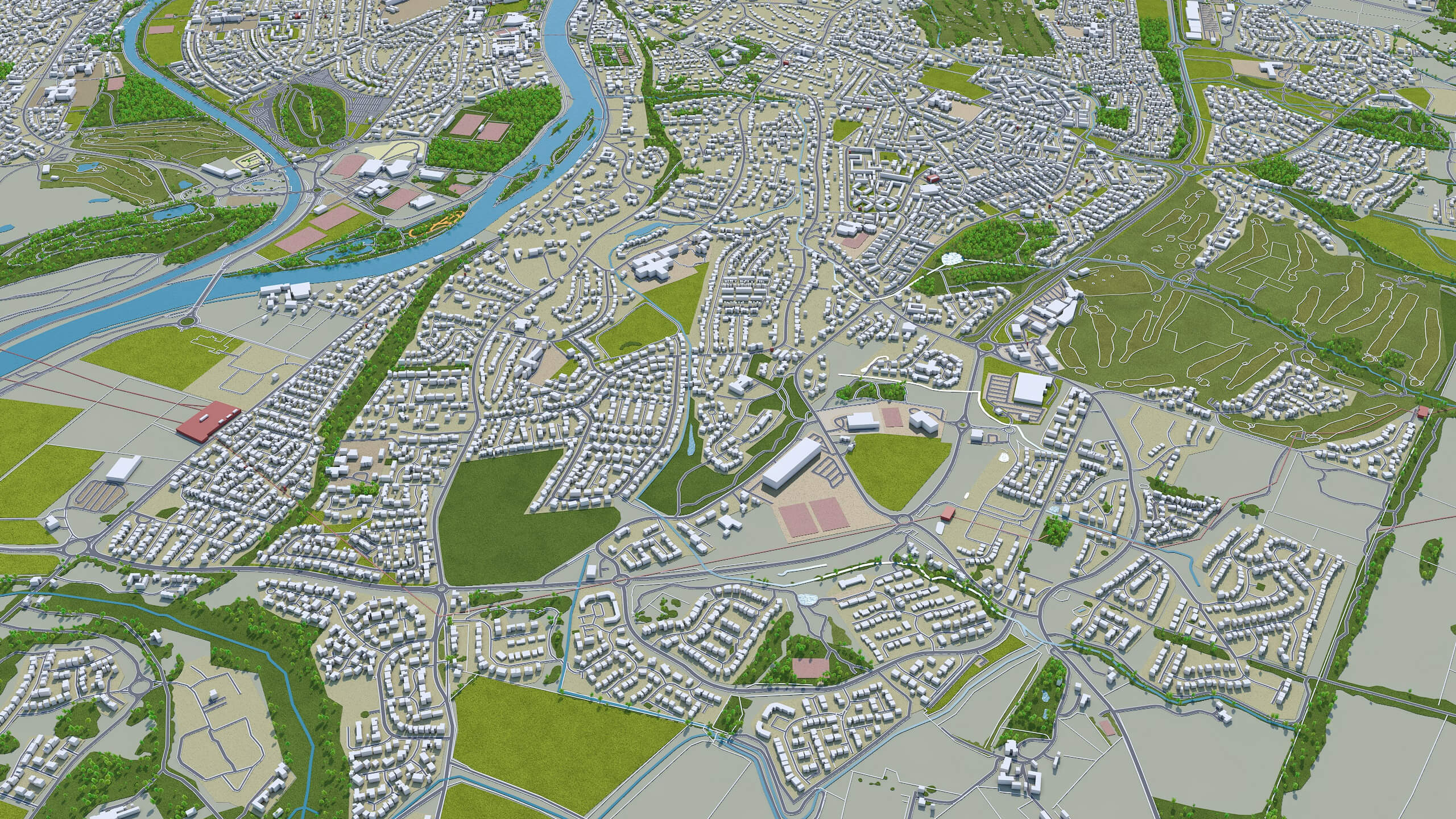 Inverness City United Kingdom 3D Model 30km by 3dstudio