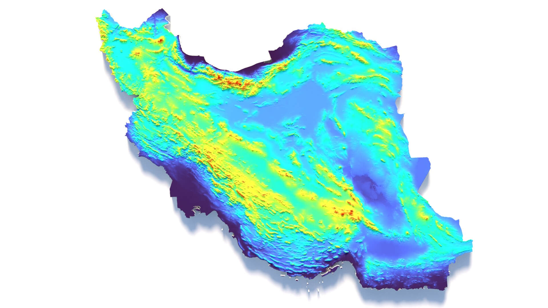 Iran Terrain Map - 3D Model by 3dstudio
