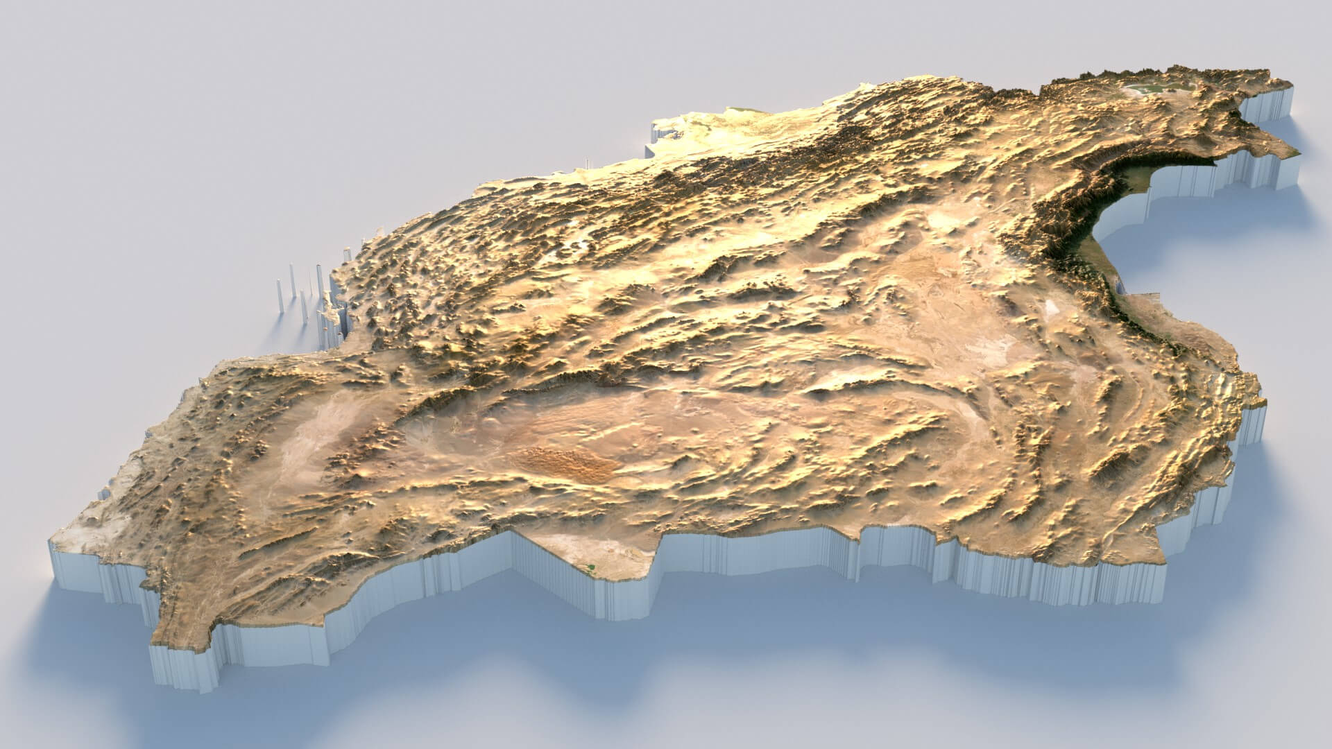 Iran Terrain Map - 3D Model by 3dstudio