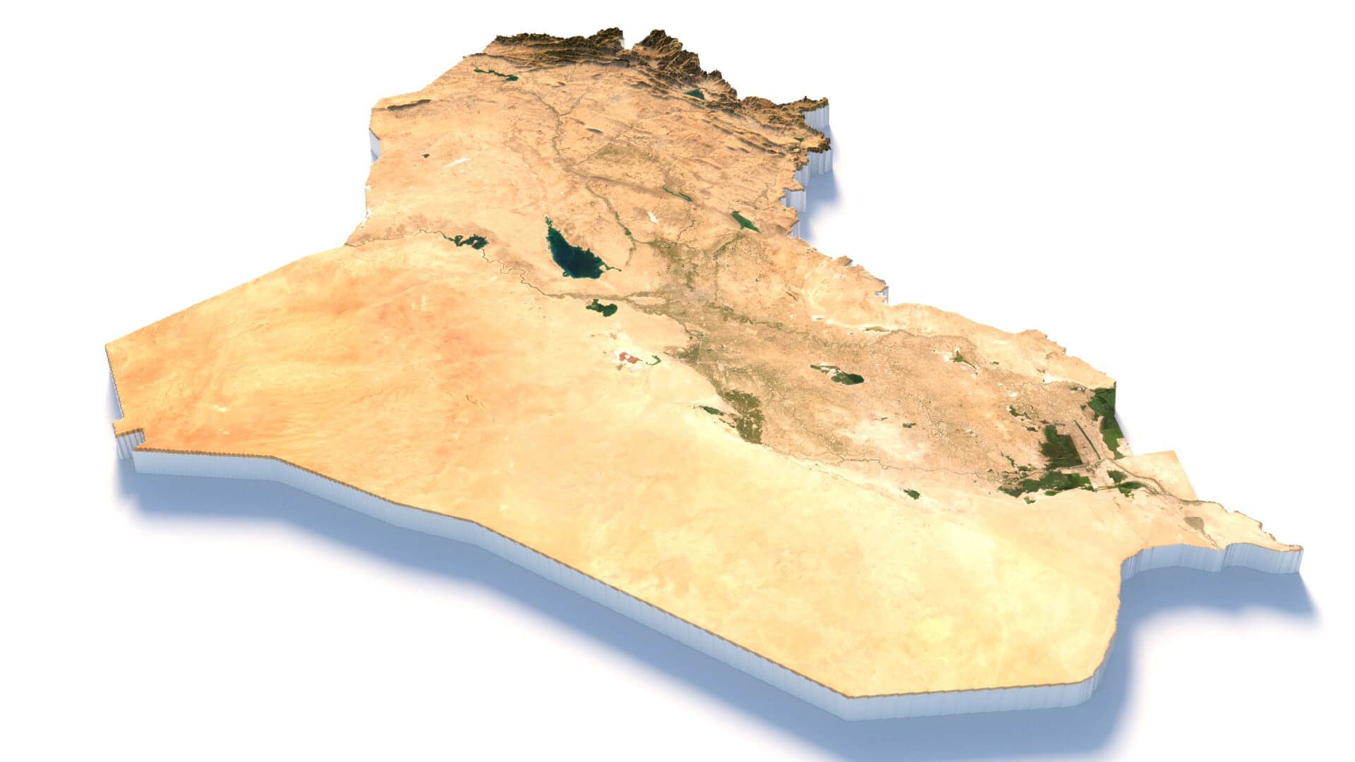 Iraq Terrain Map - 3D Model by 3dstudio
