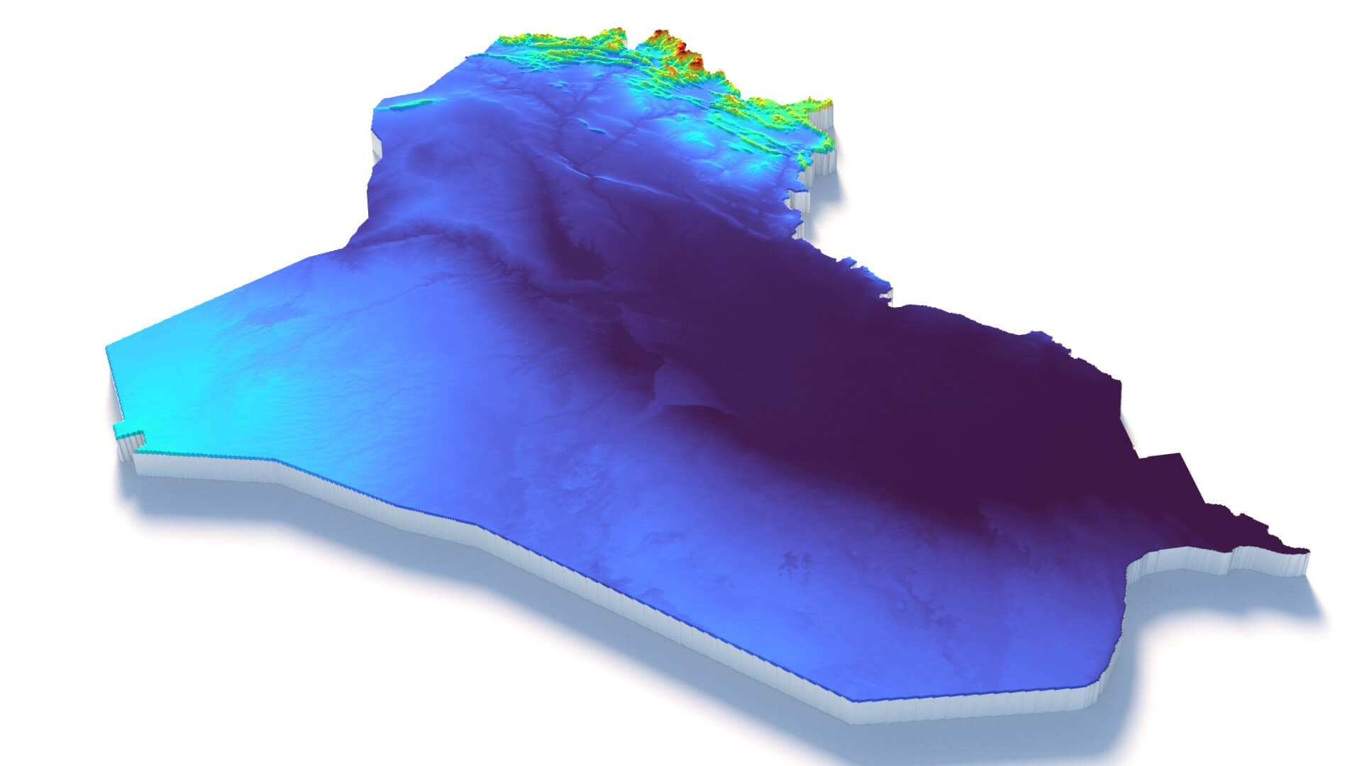 Iraq Terrain Map - 3D Model by 3dstudio