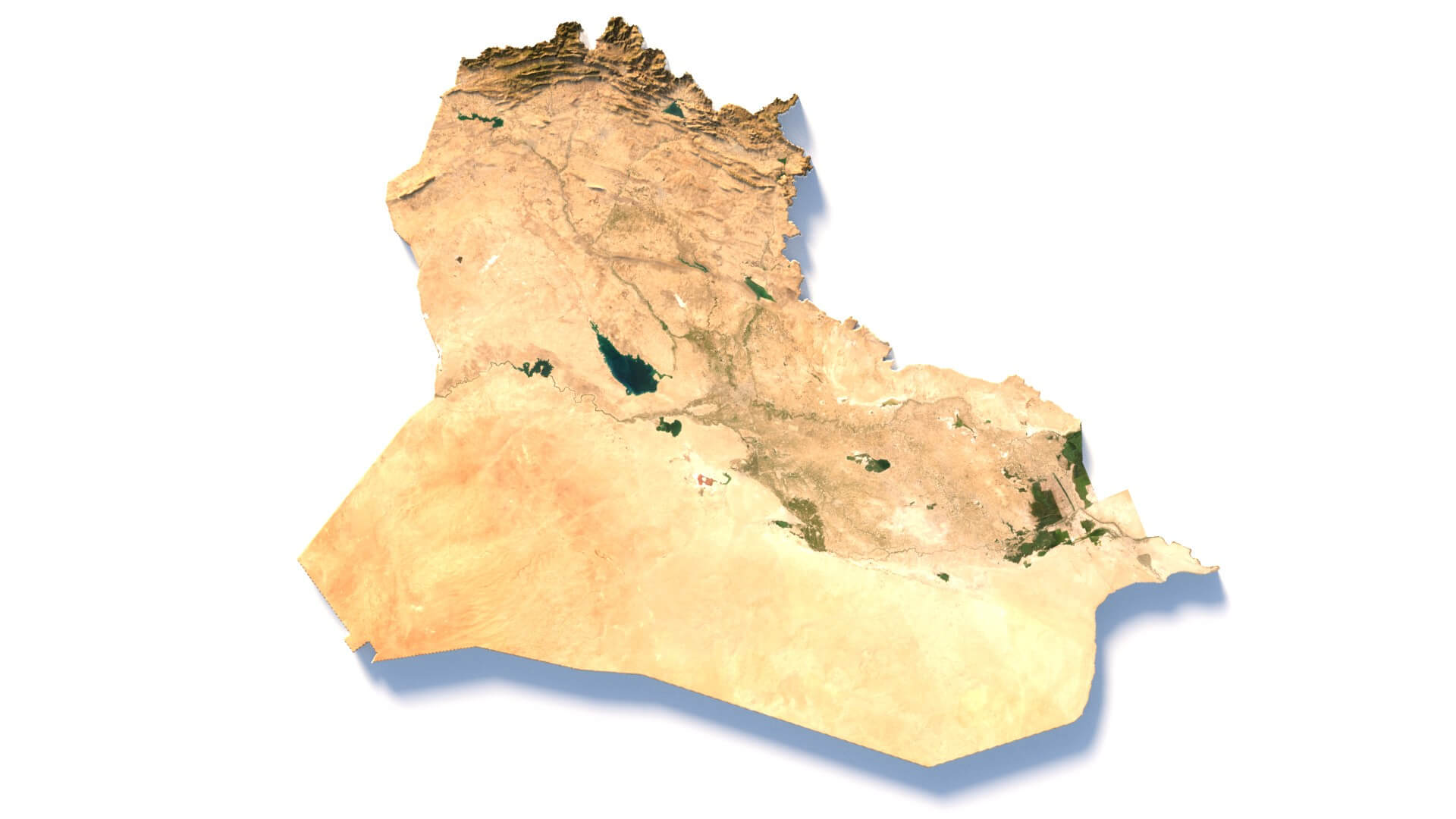 Iraq Terrain Map - 3D Model by 3dstudio