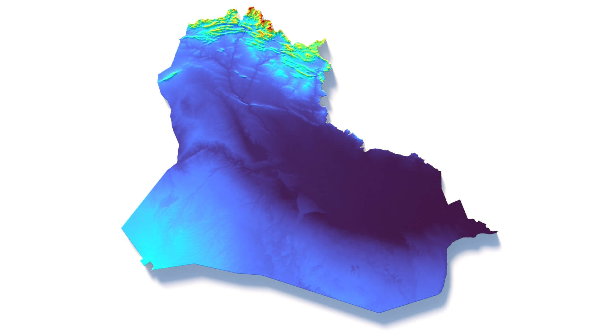 Iraq Terrain Map - 3D Model by 3dstudio