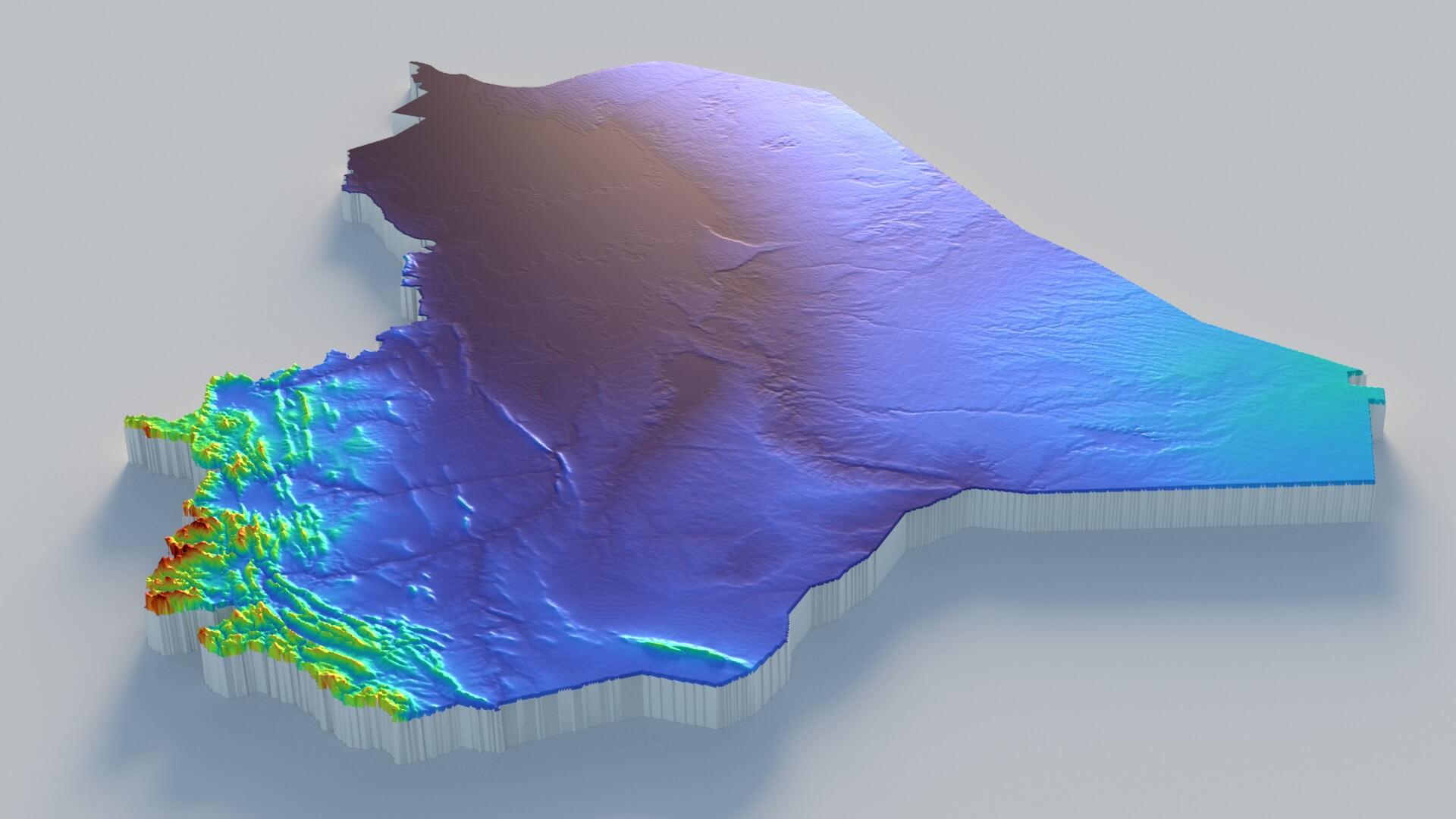 Iraq Terrain Map - 3D Model by 3dstudio