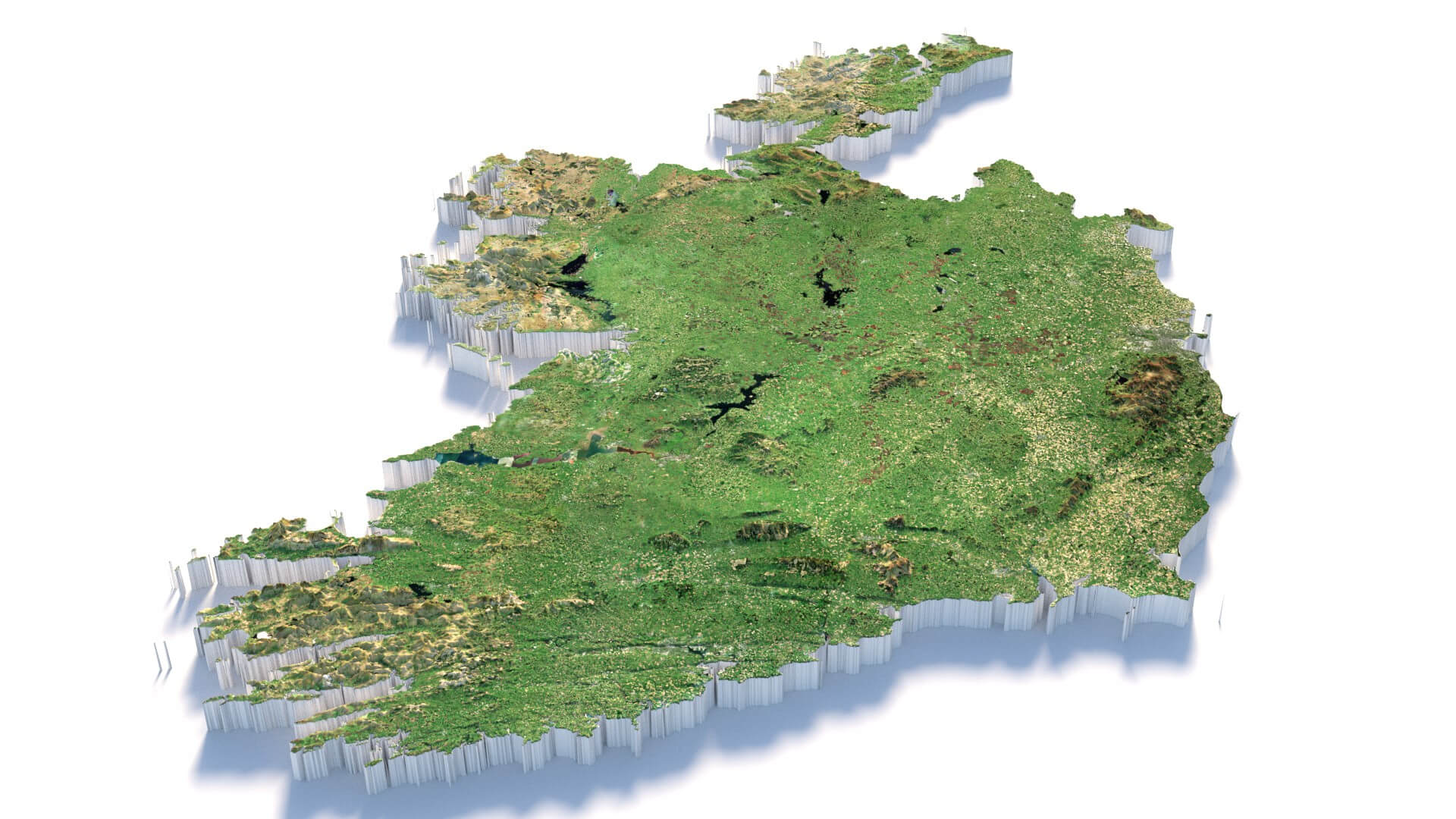 Ireland Terrain Map - 3D Model by 3dstudio