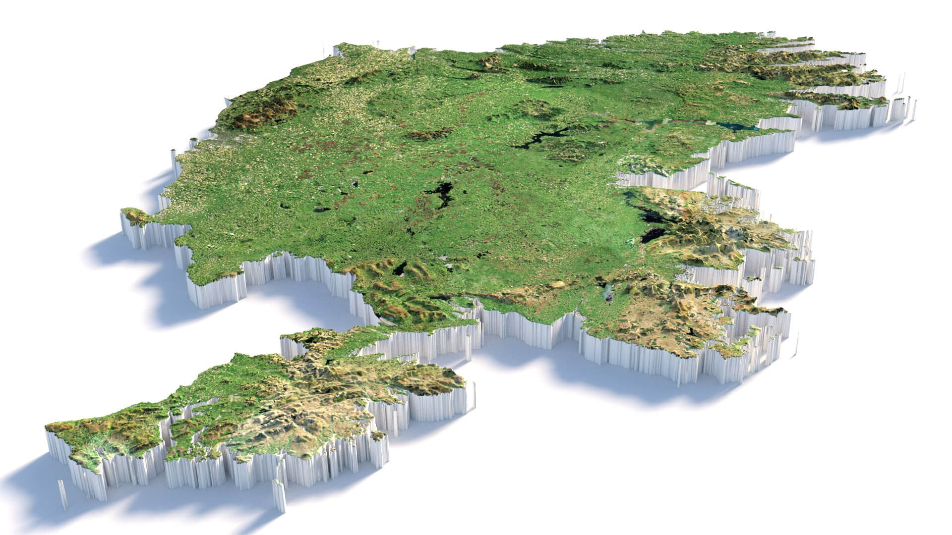 Ireland Terrain Map - 3D Model by 3dstudio