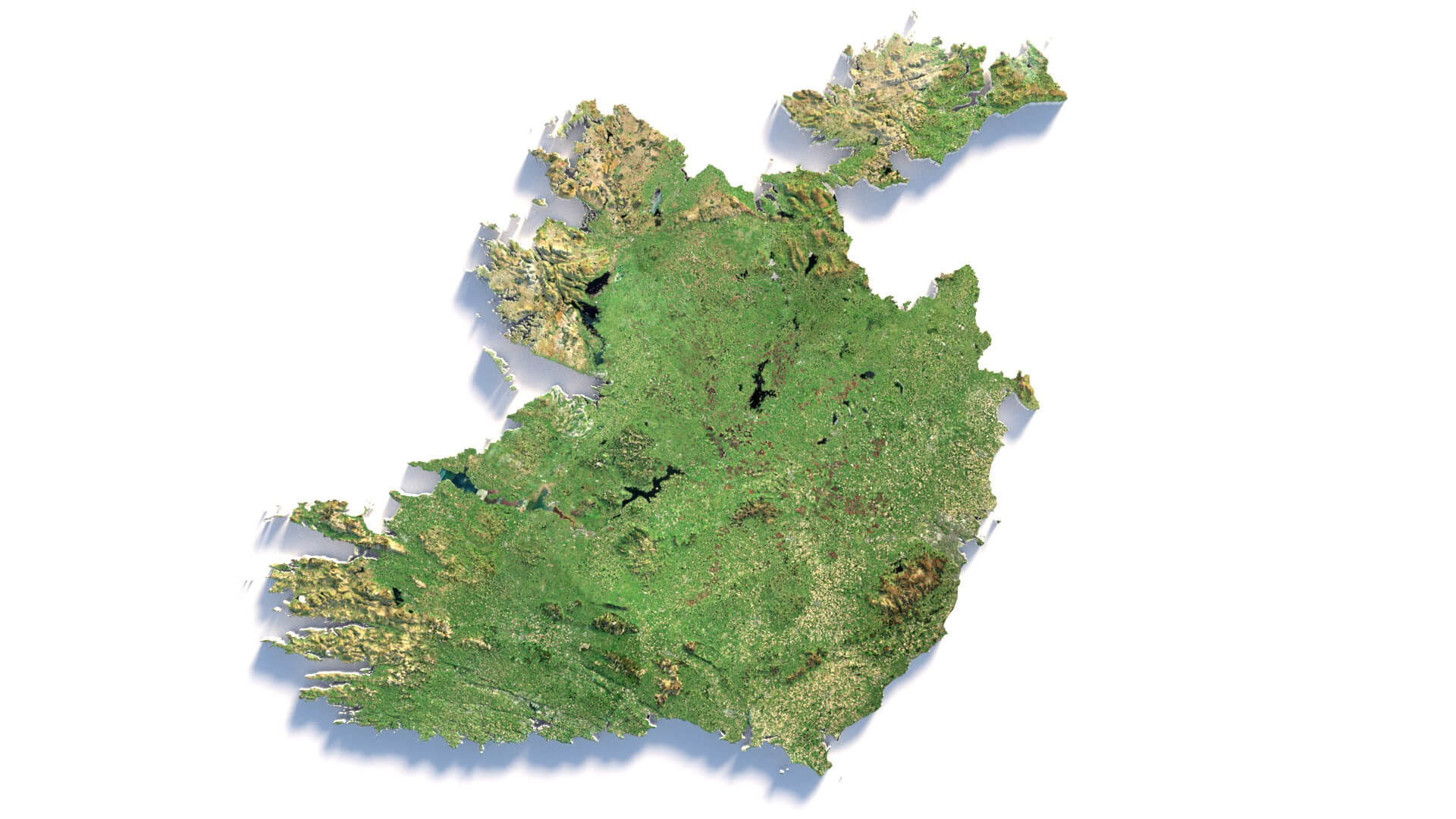 Ireland Terrain Map - 3D Model by 3dstudio