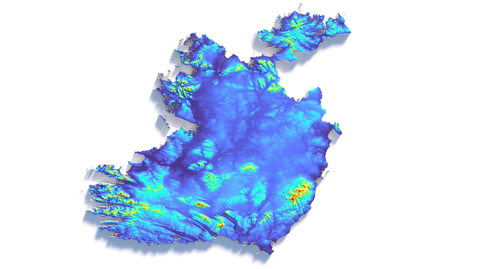 Ireland Terrain Map - 3D Model by 3dstudio