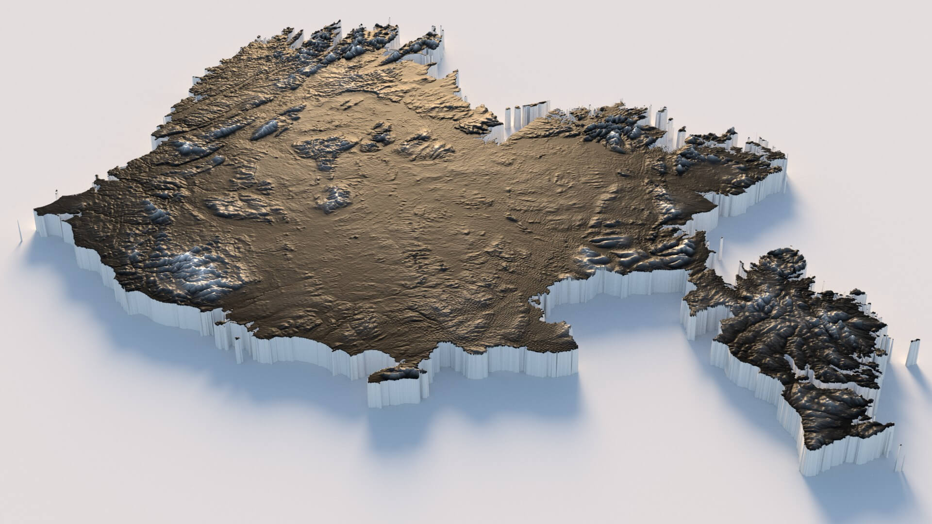 Ireland Terrain Map - 3D Model by 3dstudio