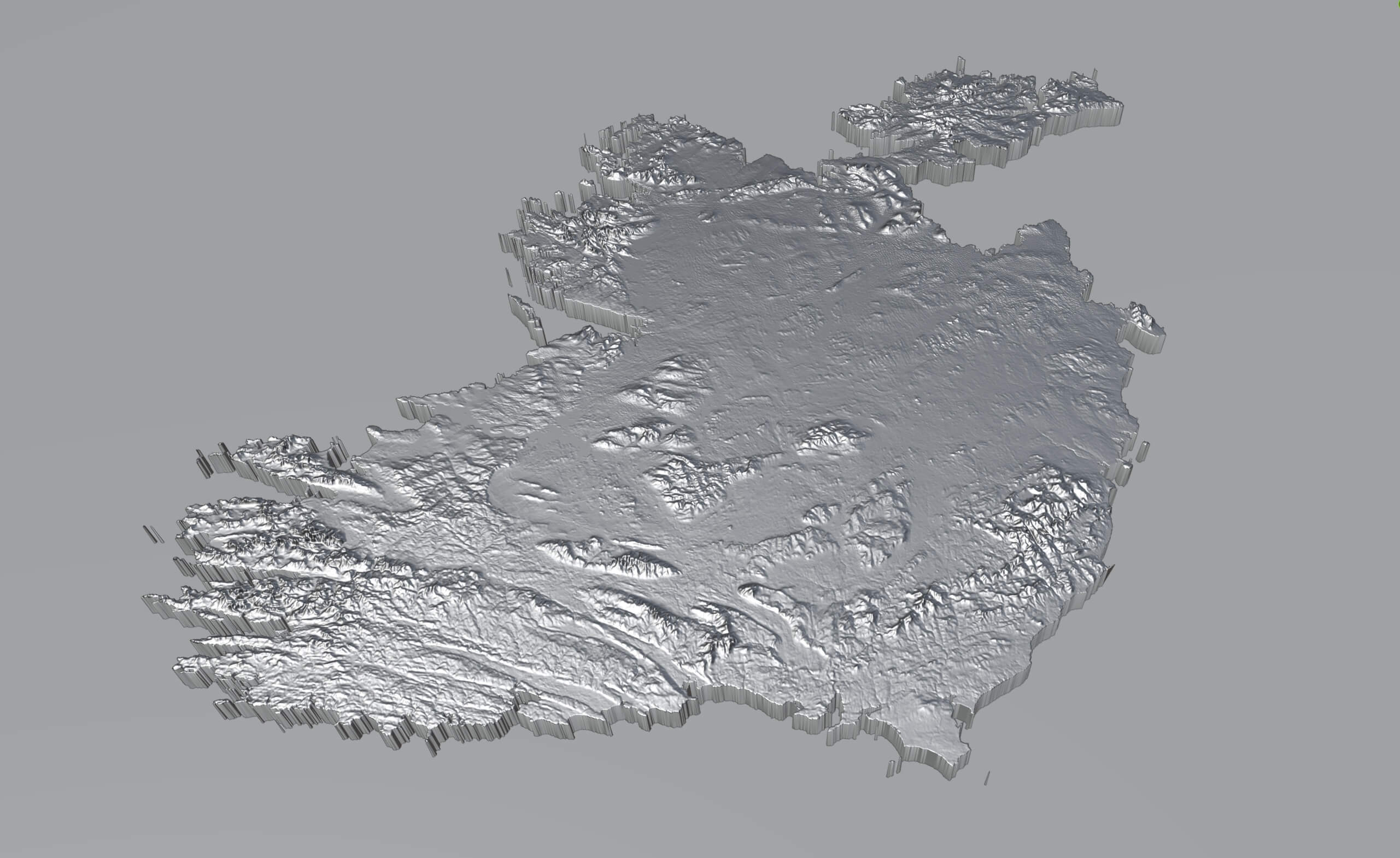 Ireland Terrain Map - 3D Model by 3dstudio