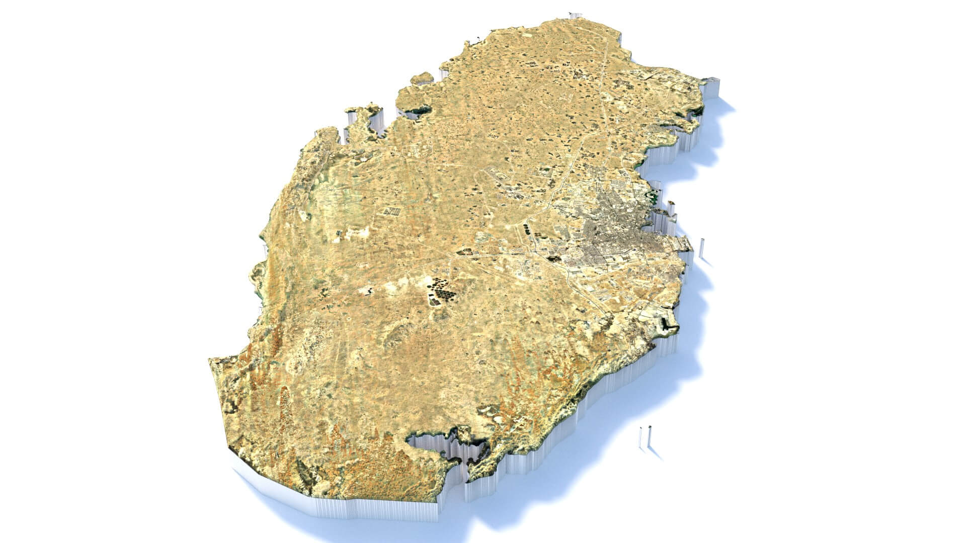 Qatar Terrain Map - 3D Model by 3dstudio