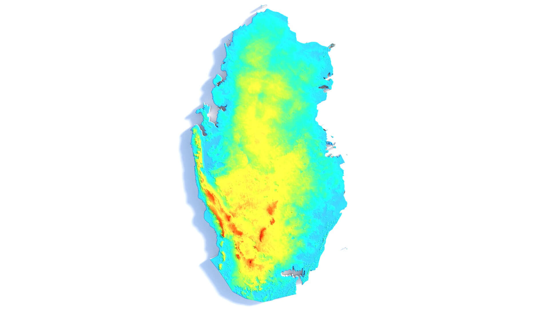 Qatar Terrain Map - 3D Model by 3dstudio