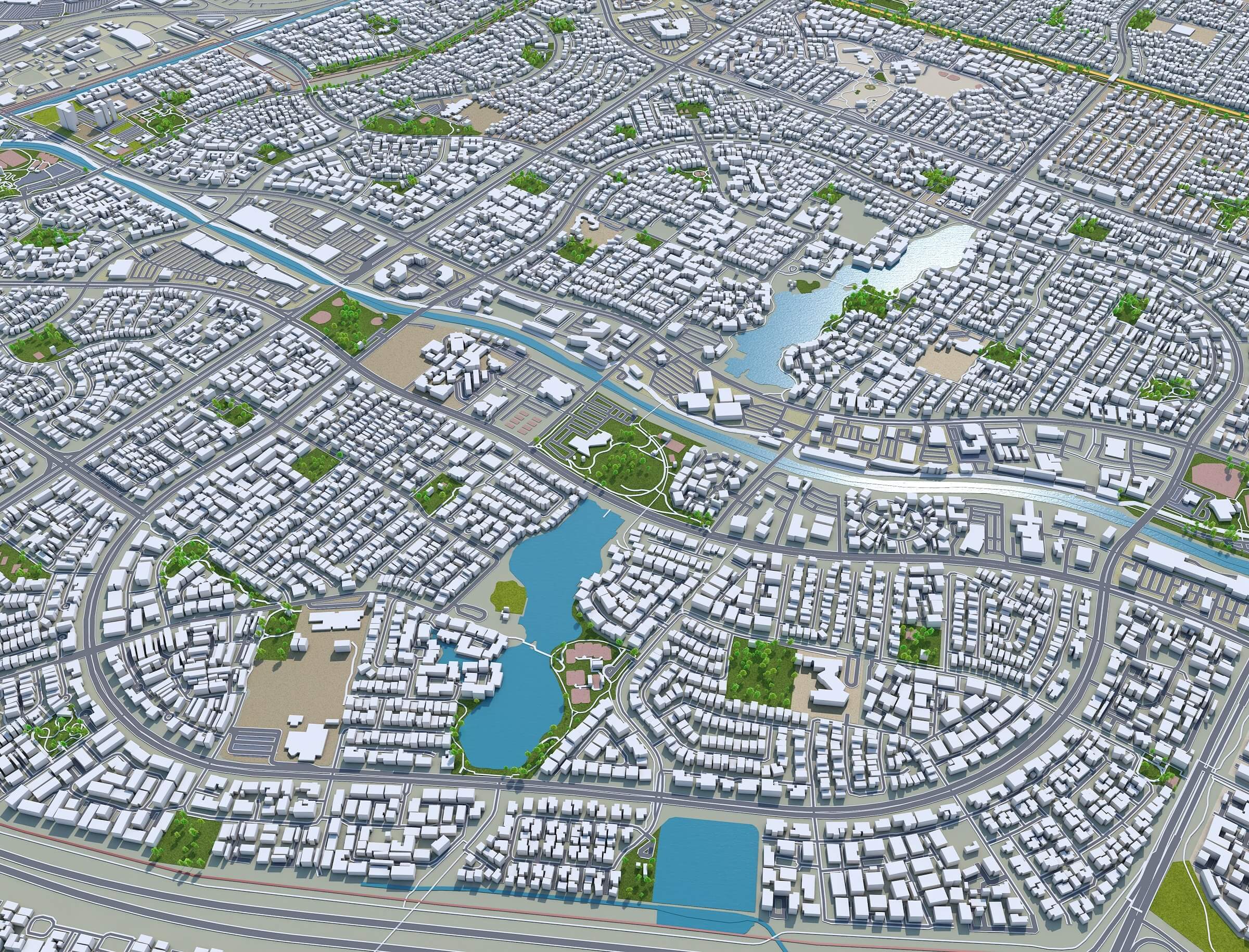 Irvine, California 30Km - 3D Model by 3dstudio