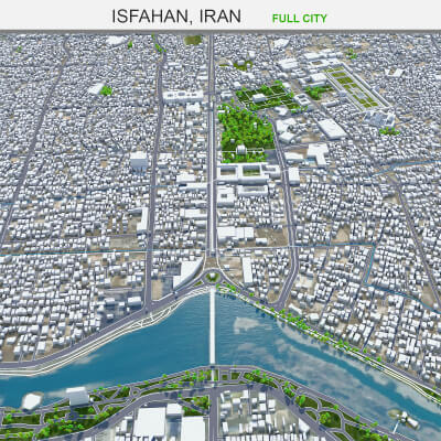 Isfahan, Iran 60km - 3D Model by 3dstudio