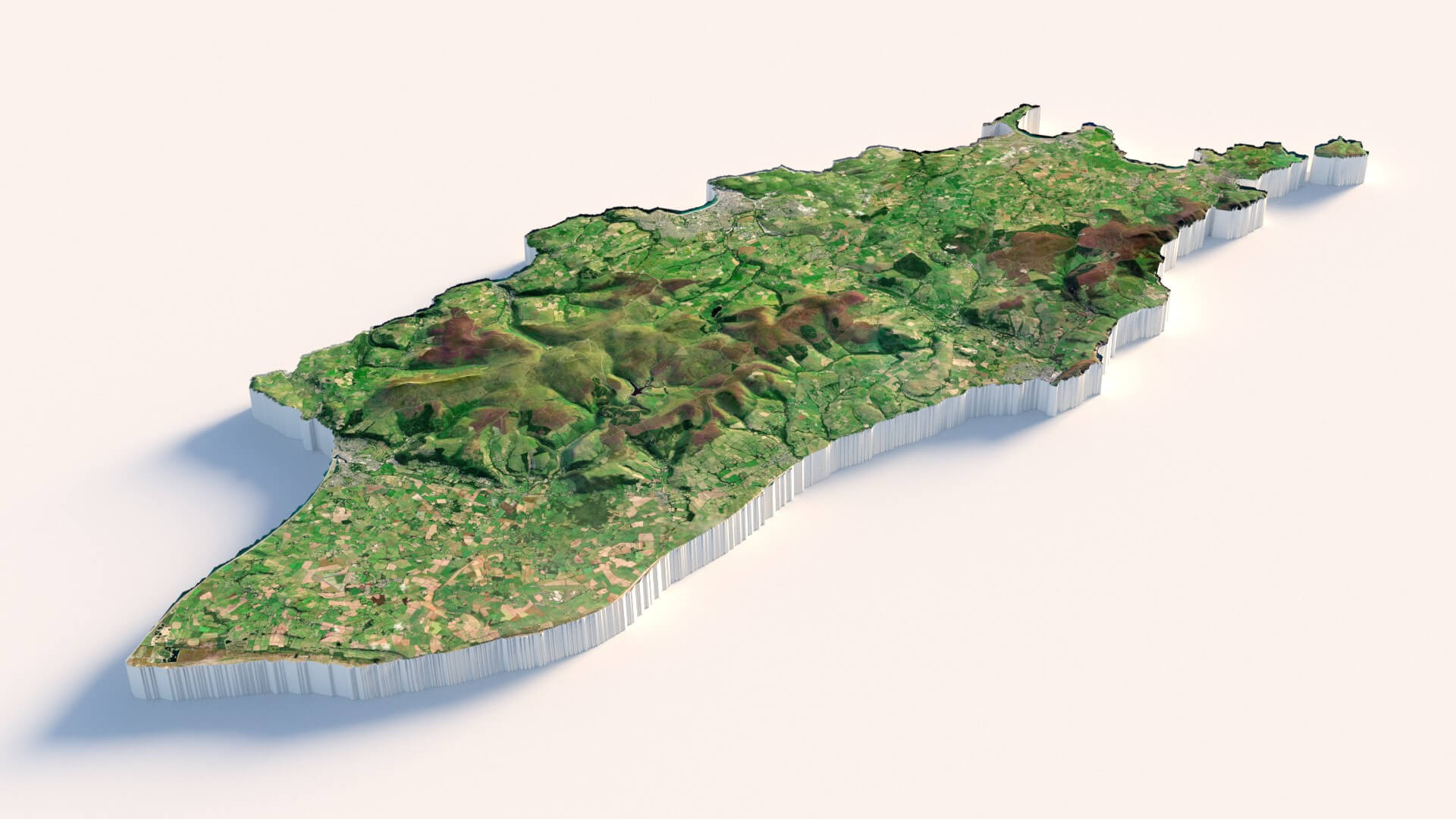 Isle of Man Ellan Vannin Terrain Map - 3D Model by 3dstudio