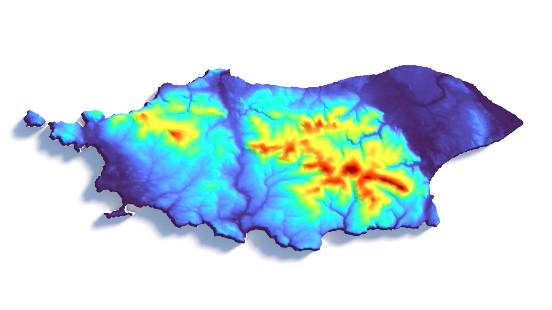 Isle of Man Ellan Vannin Terrain Map - 3D Model by 3dstudio