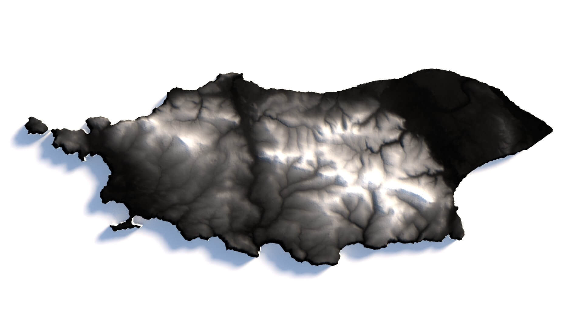 Isle of Man Ellan Vannin Terrain Map - 3D Model by 3dstudio