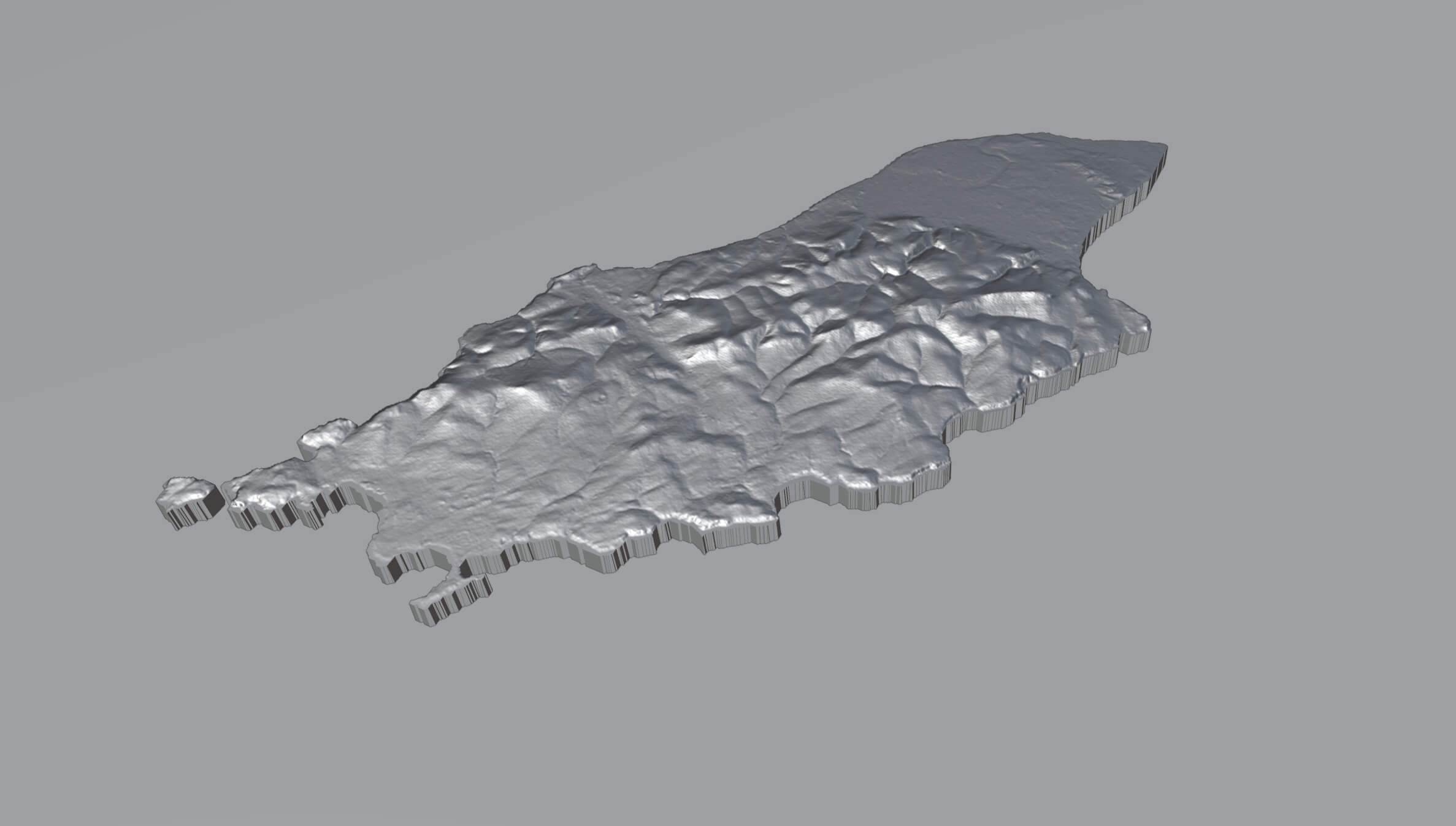 Isle of Man Ellan Vannin Terrain Map - 3D Model by 3dstudio