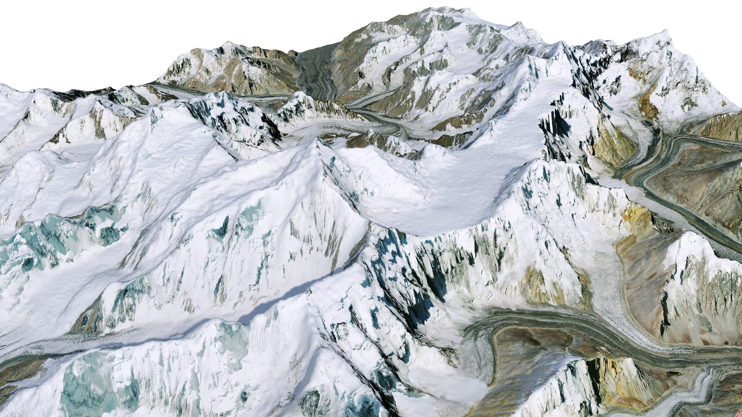 Ismoil Somoni Peak Mountain Tajikistan Terrain 3D Model by 3dstudio