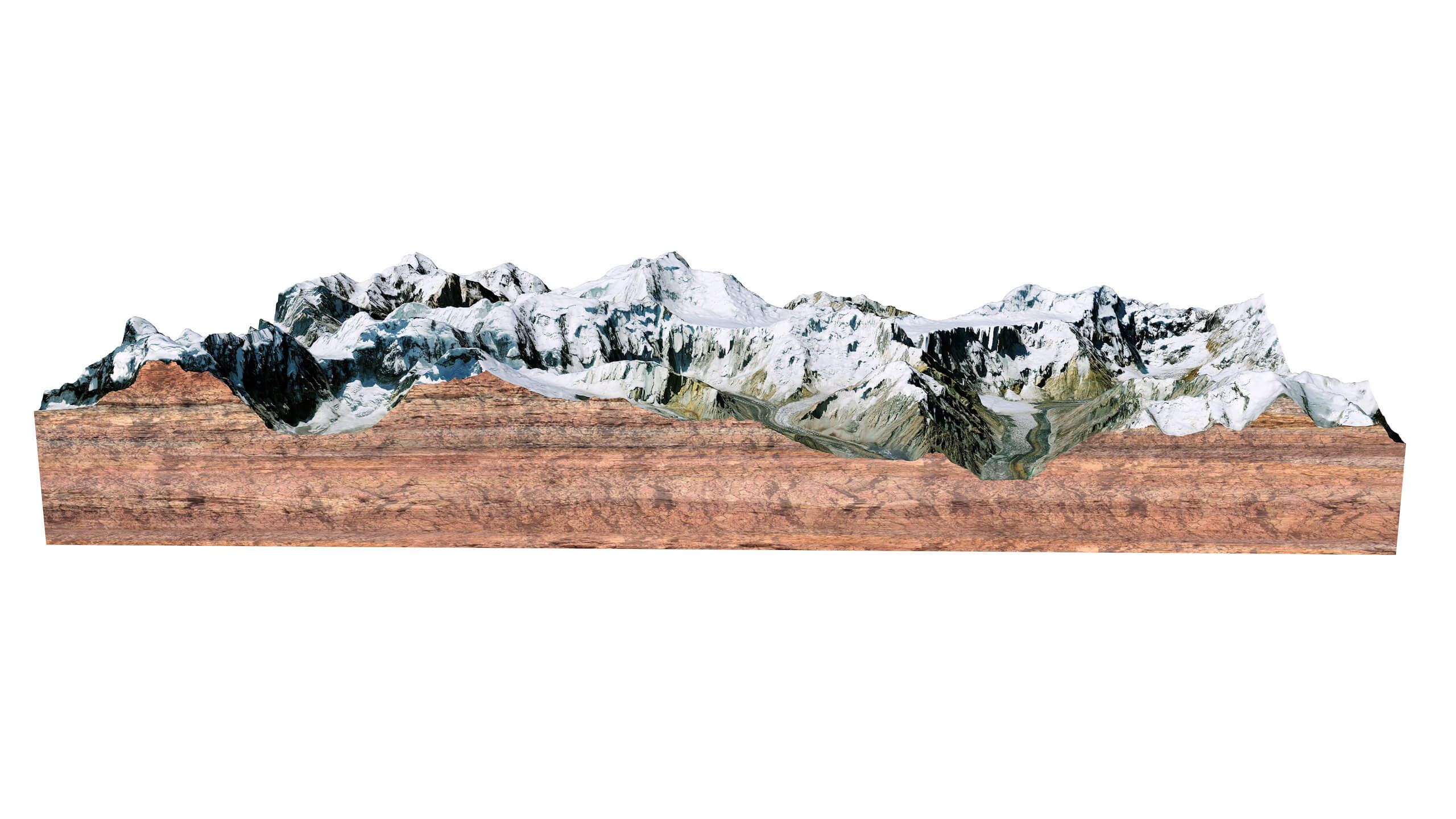 Ismoil Somoni Peak Mountain Tajikistan Terrain 3D Model by 3dstudio
