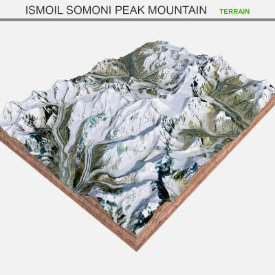 Ismoil Somoni Peak Mountain Tajikistan Terrain 3D Model by 3dstudio
