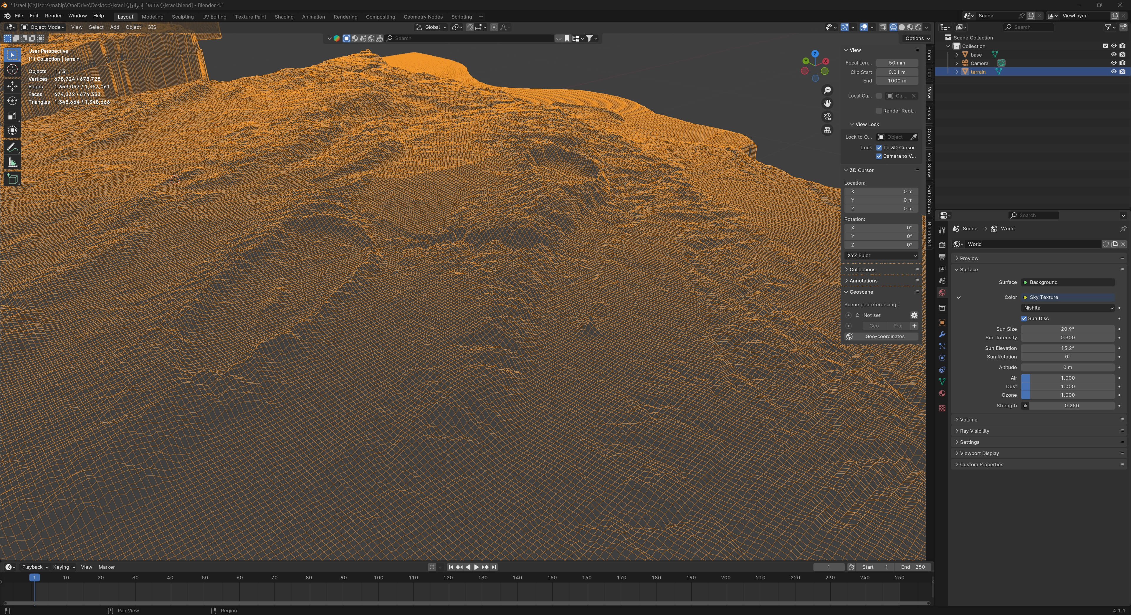 Israel Terrain Map - 3D Model by 3dstudio