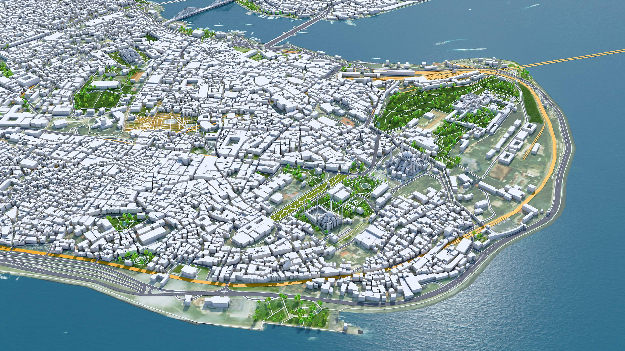 Istanbul City Turkey 50 Km - 3D Model by 3dstudio