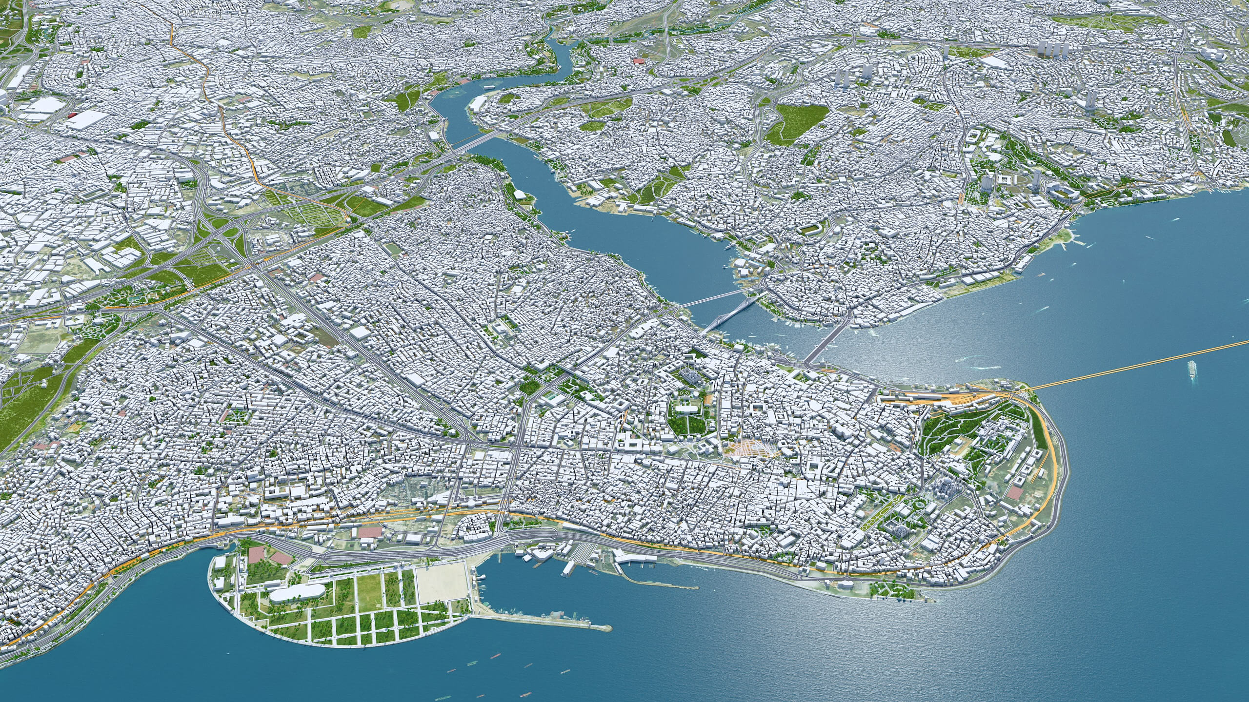 Istanbul City Turkey 50 Km - 3D Model by 3dstudio