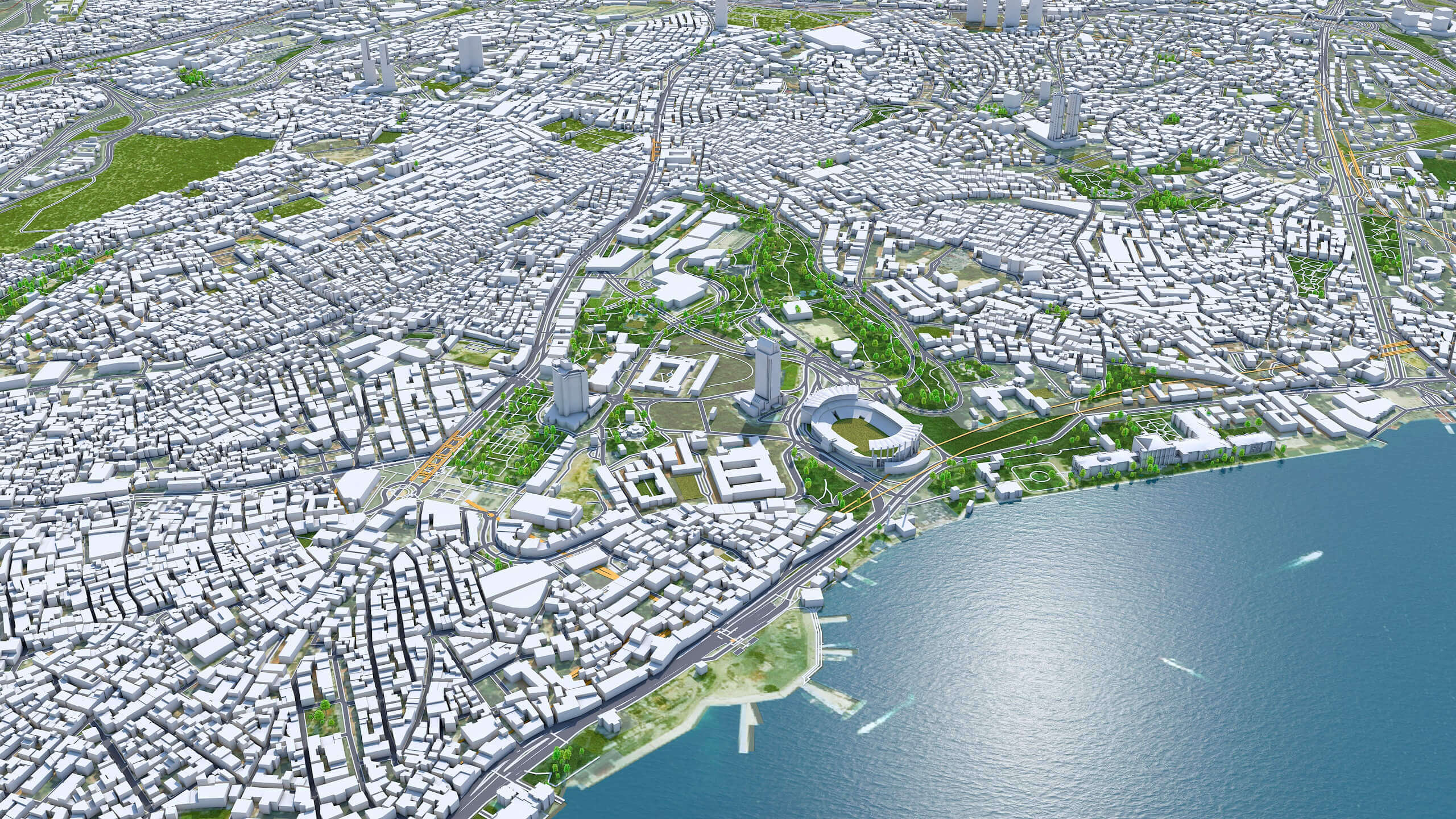 Istanbul City Turkey 50 Km - 3D Model by 3dstudio