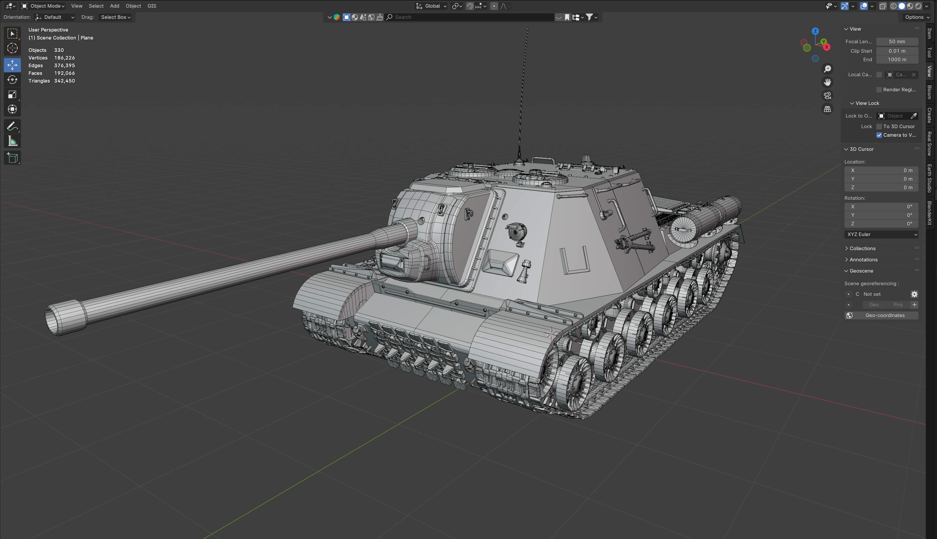ISU 122 Self Propelled Gun - 3D Model by 3dstudio