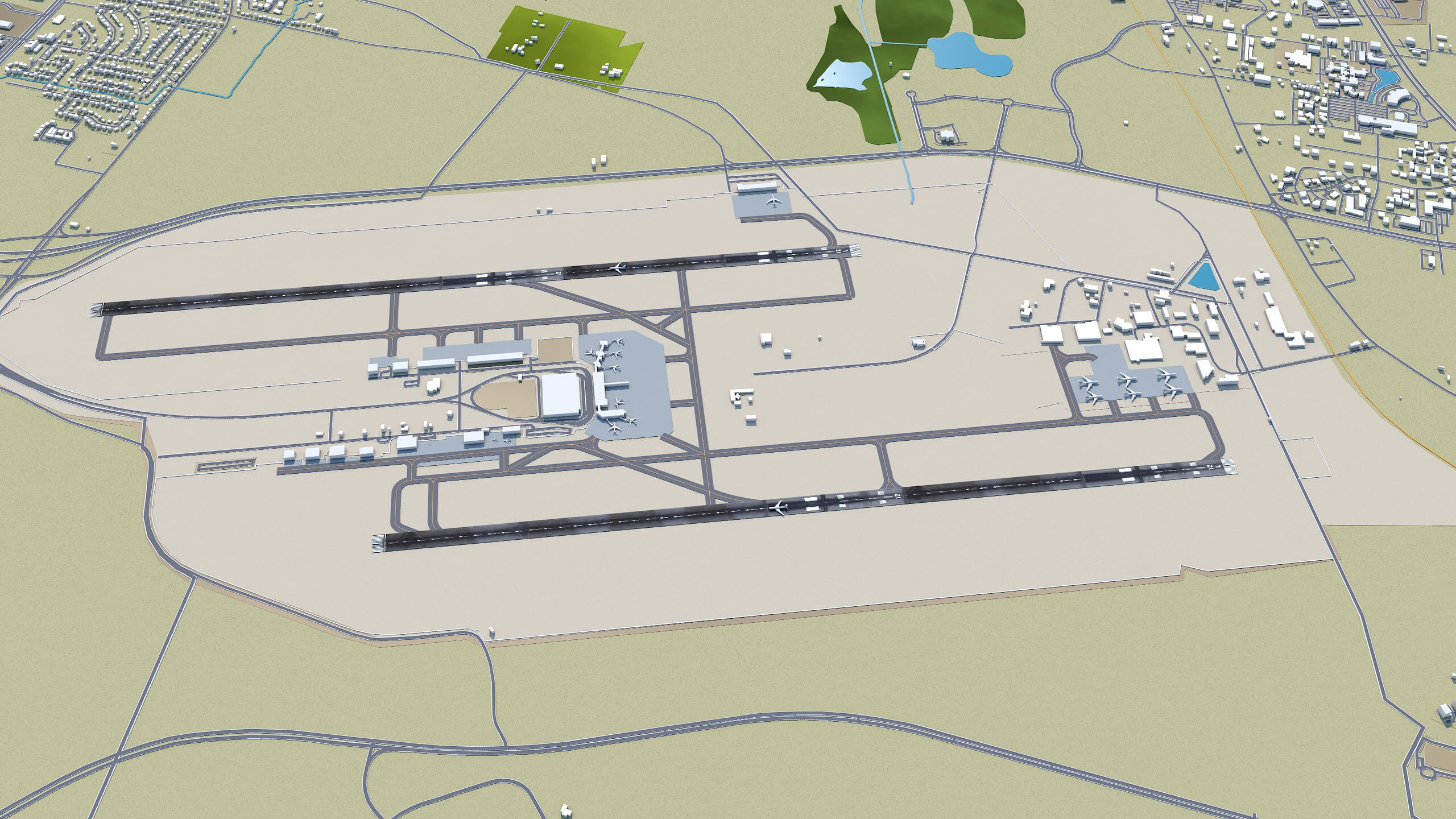 Jackson Medgar Wiley Evers Airport 10km - 3D Model by 3dstudio