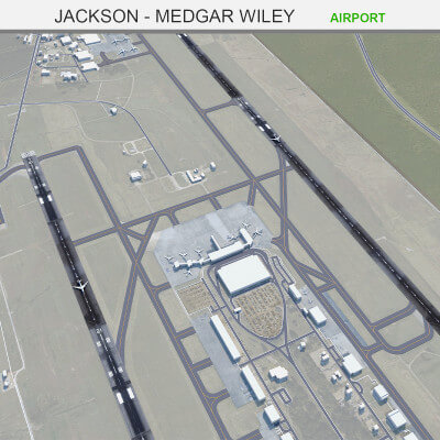 Jackson Medgar Wiley Evers Airport 10km - 3D Model by 3dstudio
