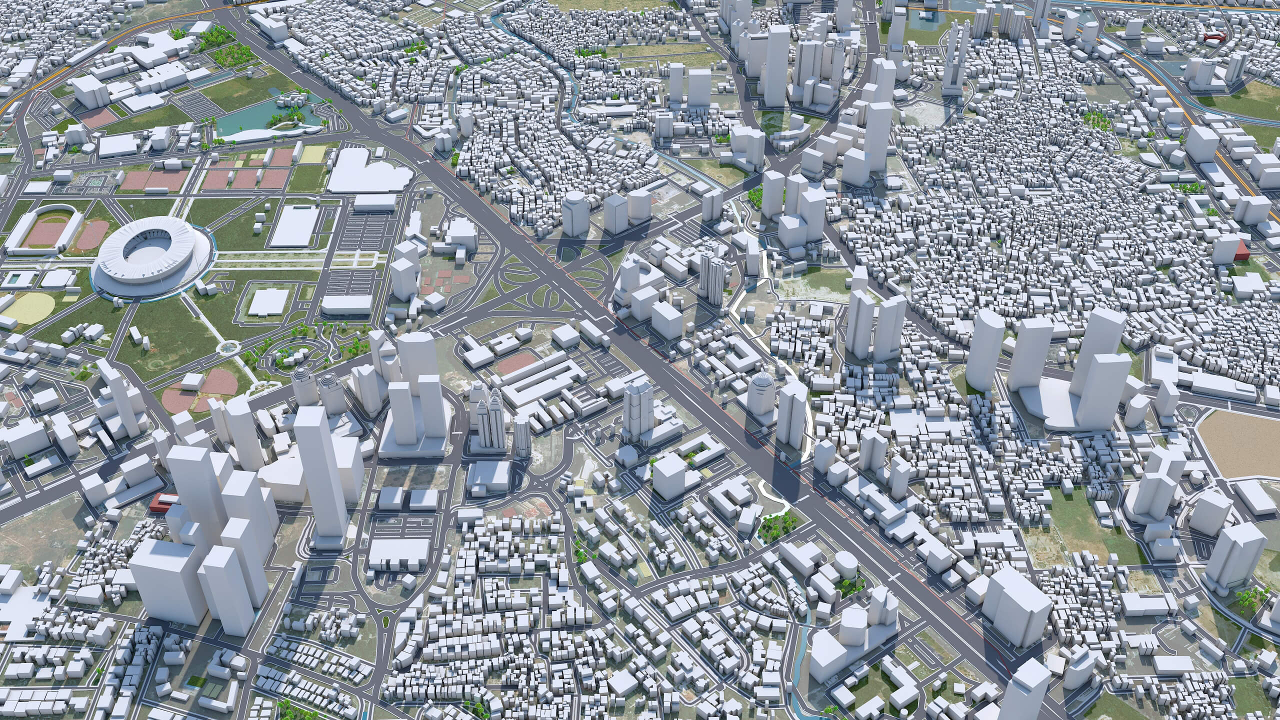 Jakarta Downtown City Indonesia 8km - 3D Model by 3dstudio