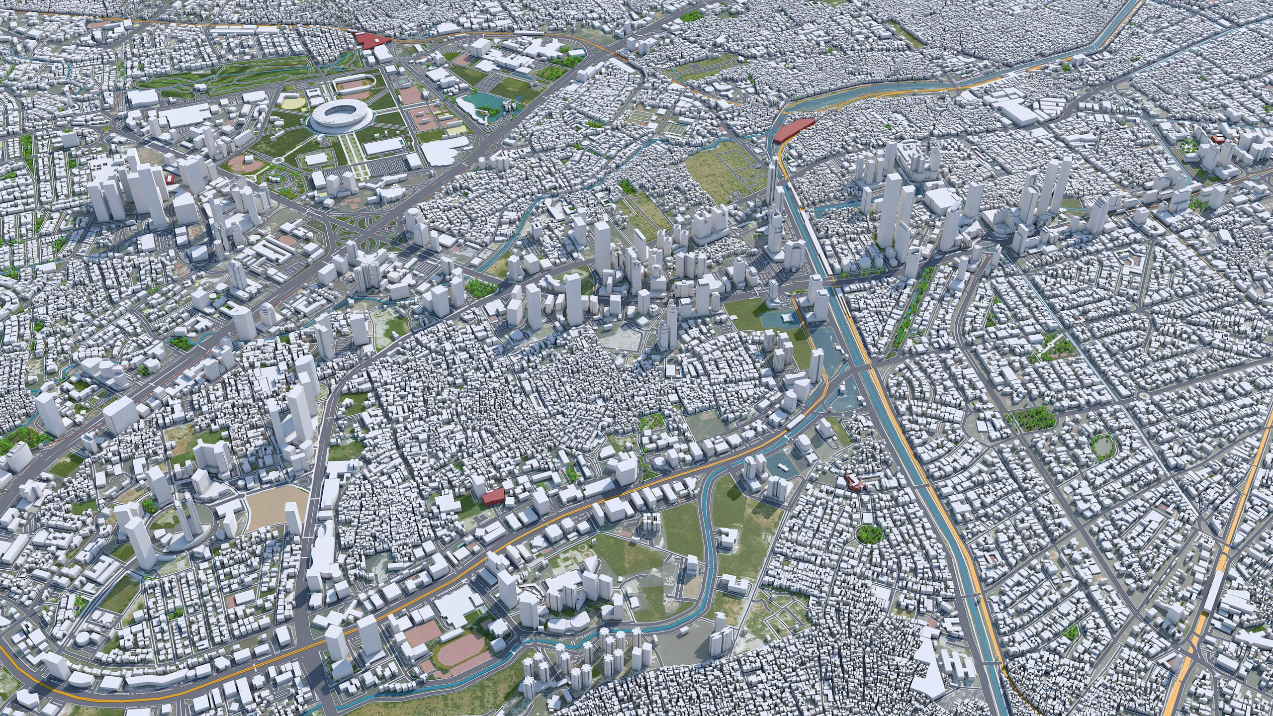 Jakarta Downtown City Indonesia 8km - 3D Model by 3dstudio