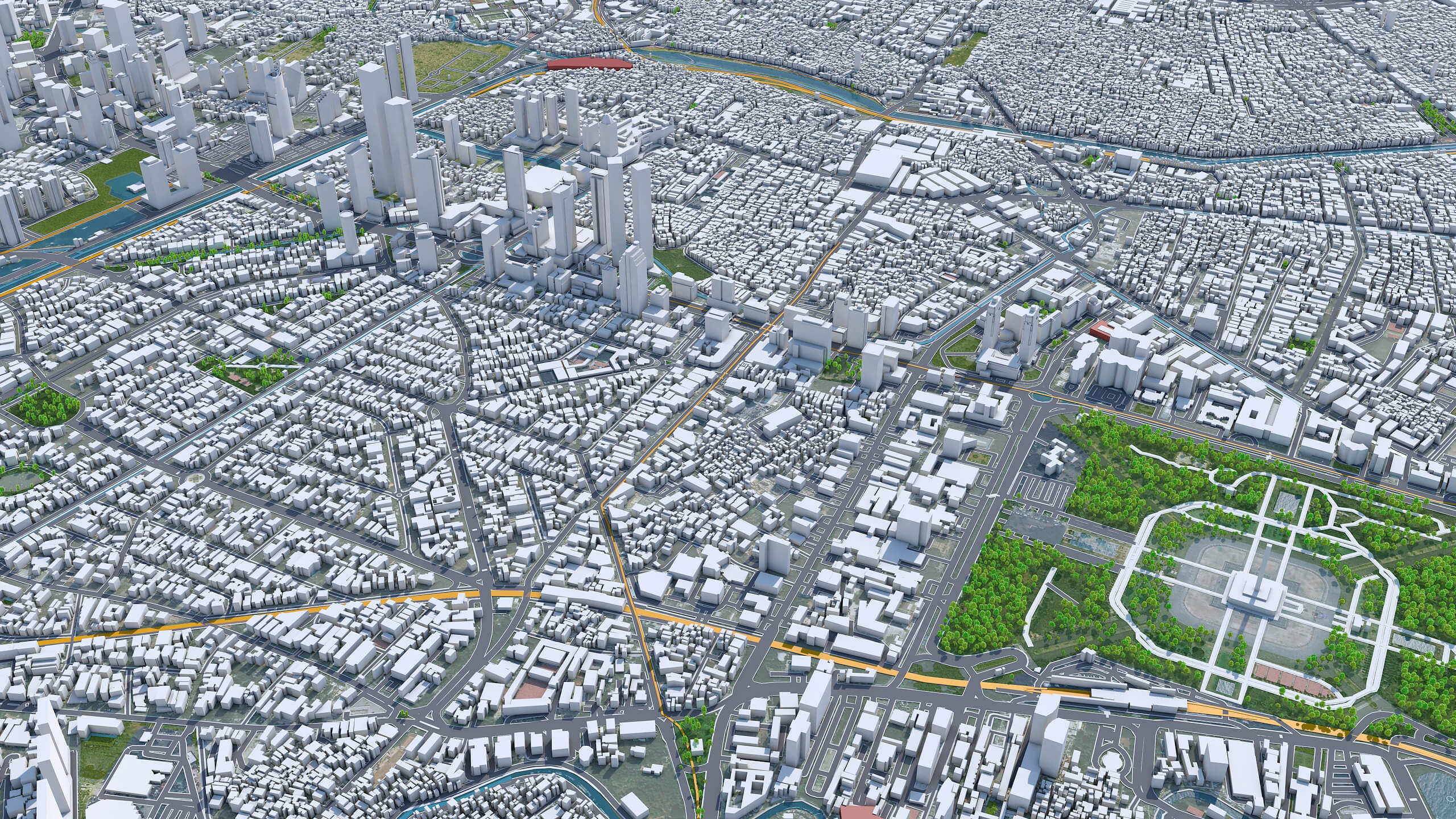 Jakarta Downtown City Indonesia 8km - 3D Model by 3dstudio