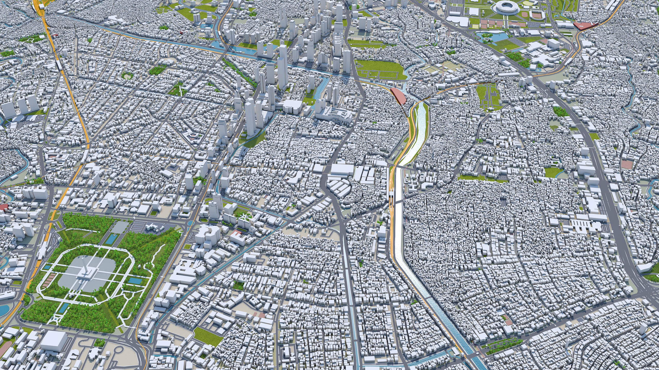 Jakarta Downtown City Indonesia 8km - 3D Model by 3dstudio