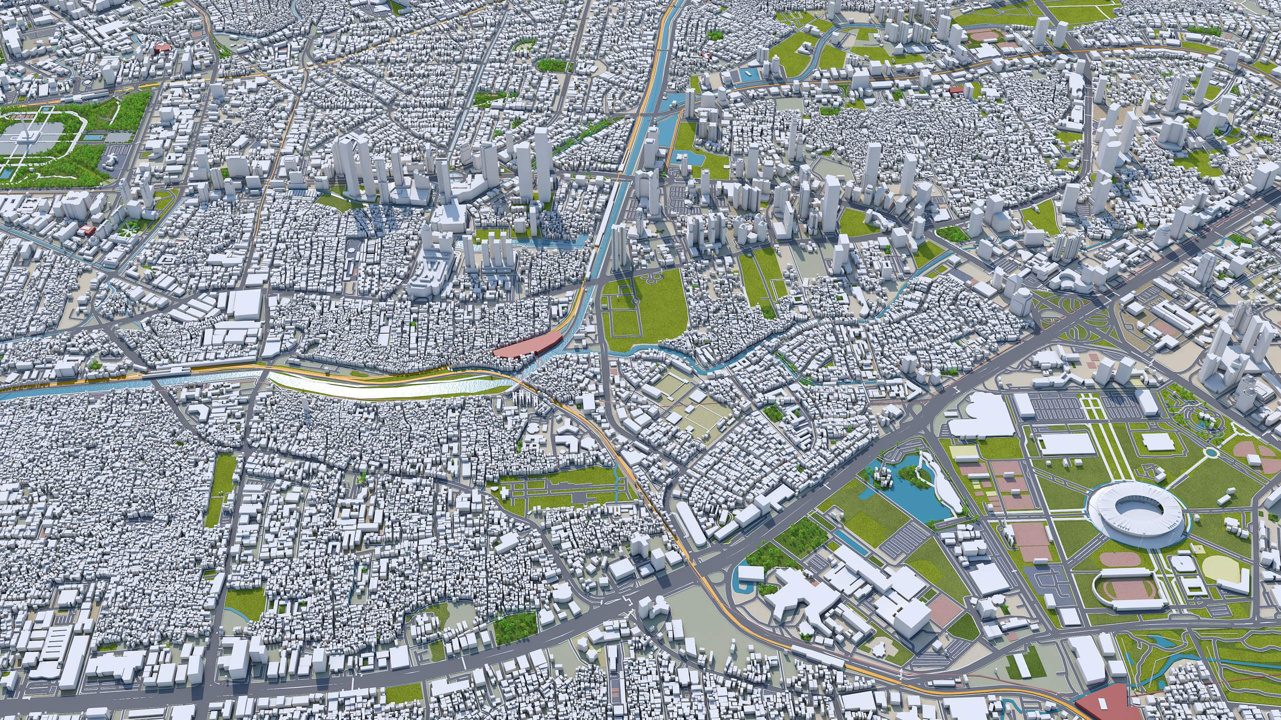 Jakarta Downtown City Indonesia 8km - 3D Model by 3dstudio