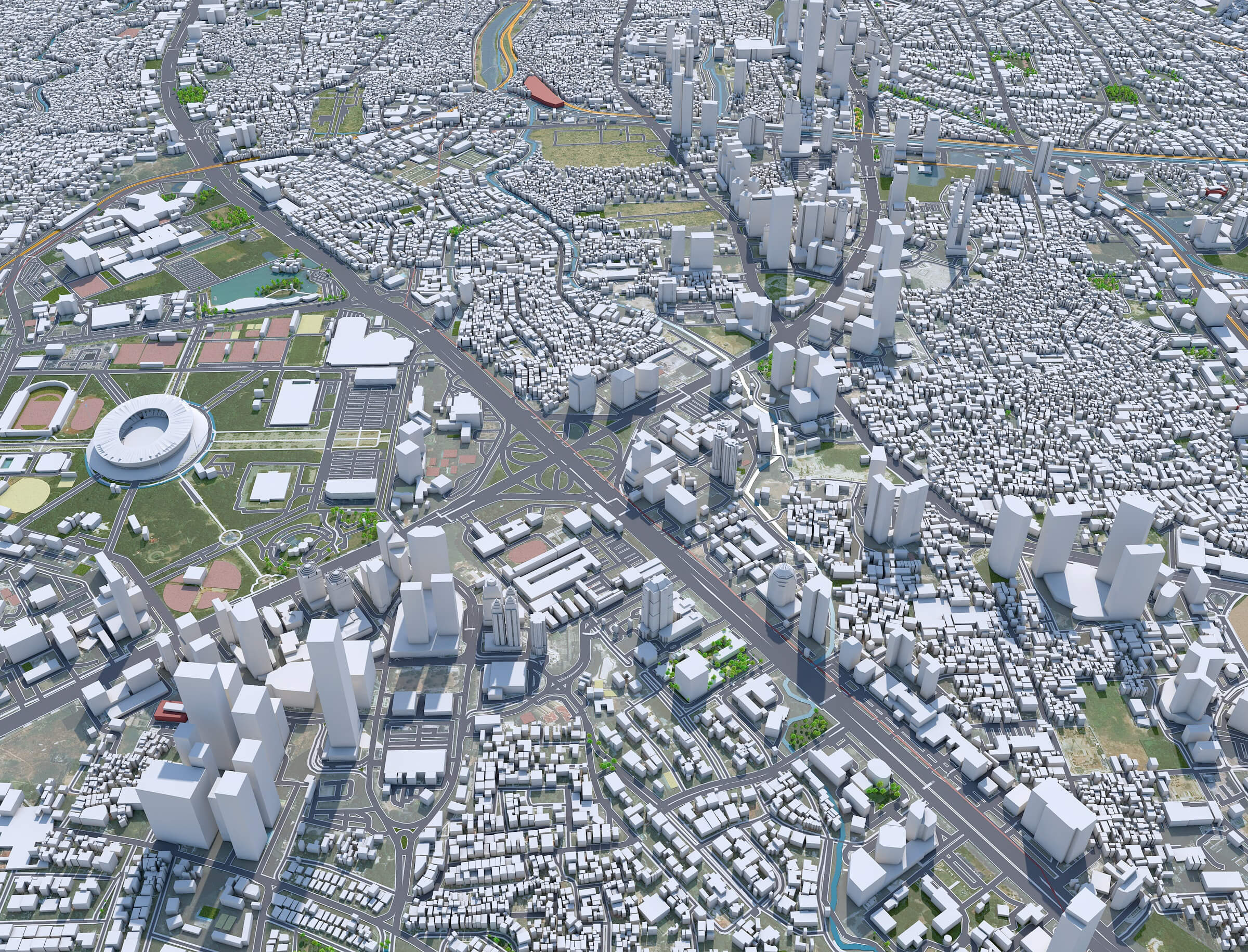 Jakarta, Indonesia 50km - 3D Model by 3dstudio