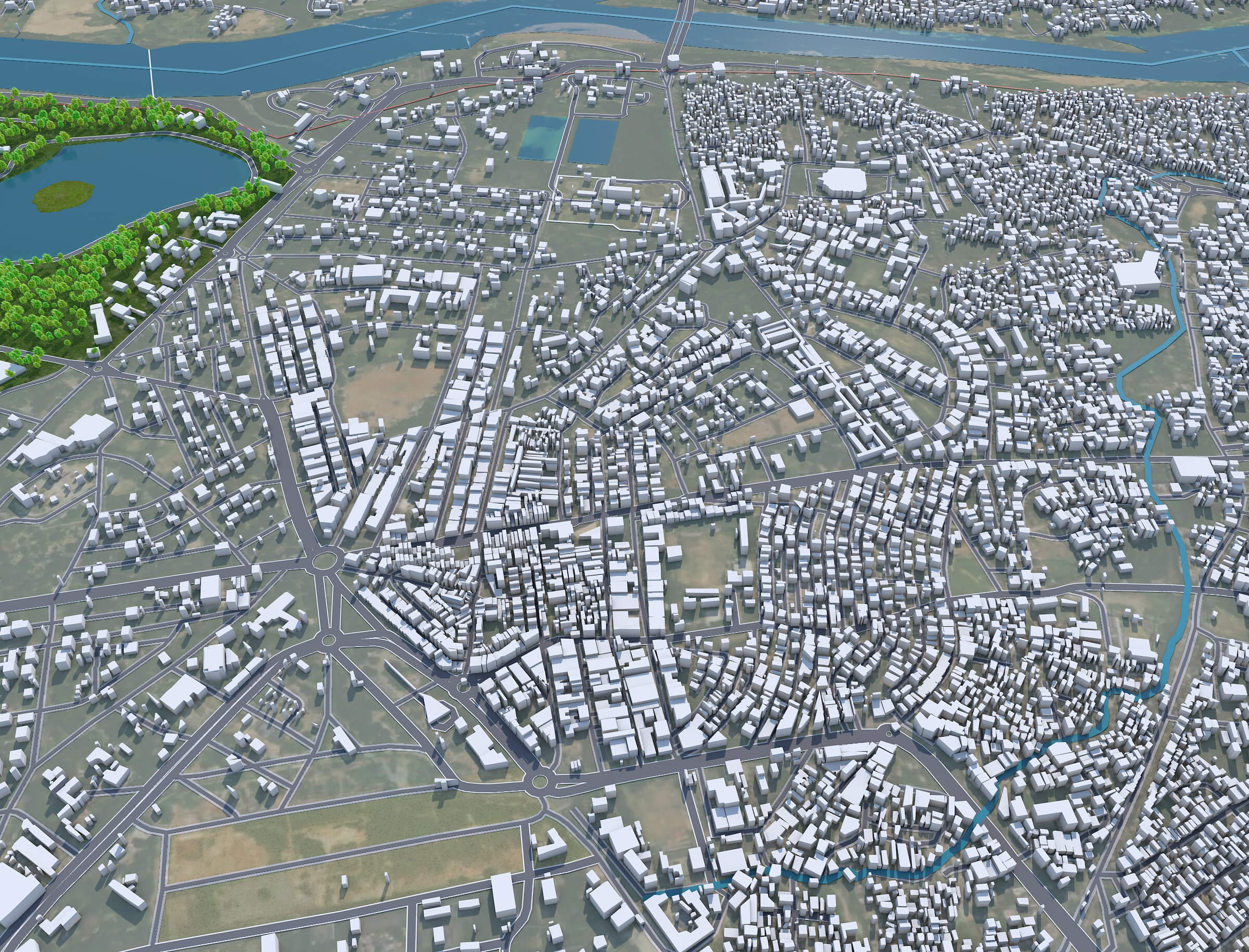Jamshedpur City Jharkhand India 3D Model 30km by 3dstudio