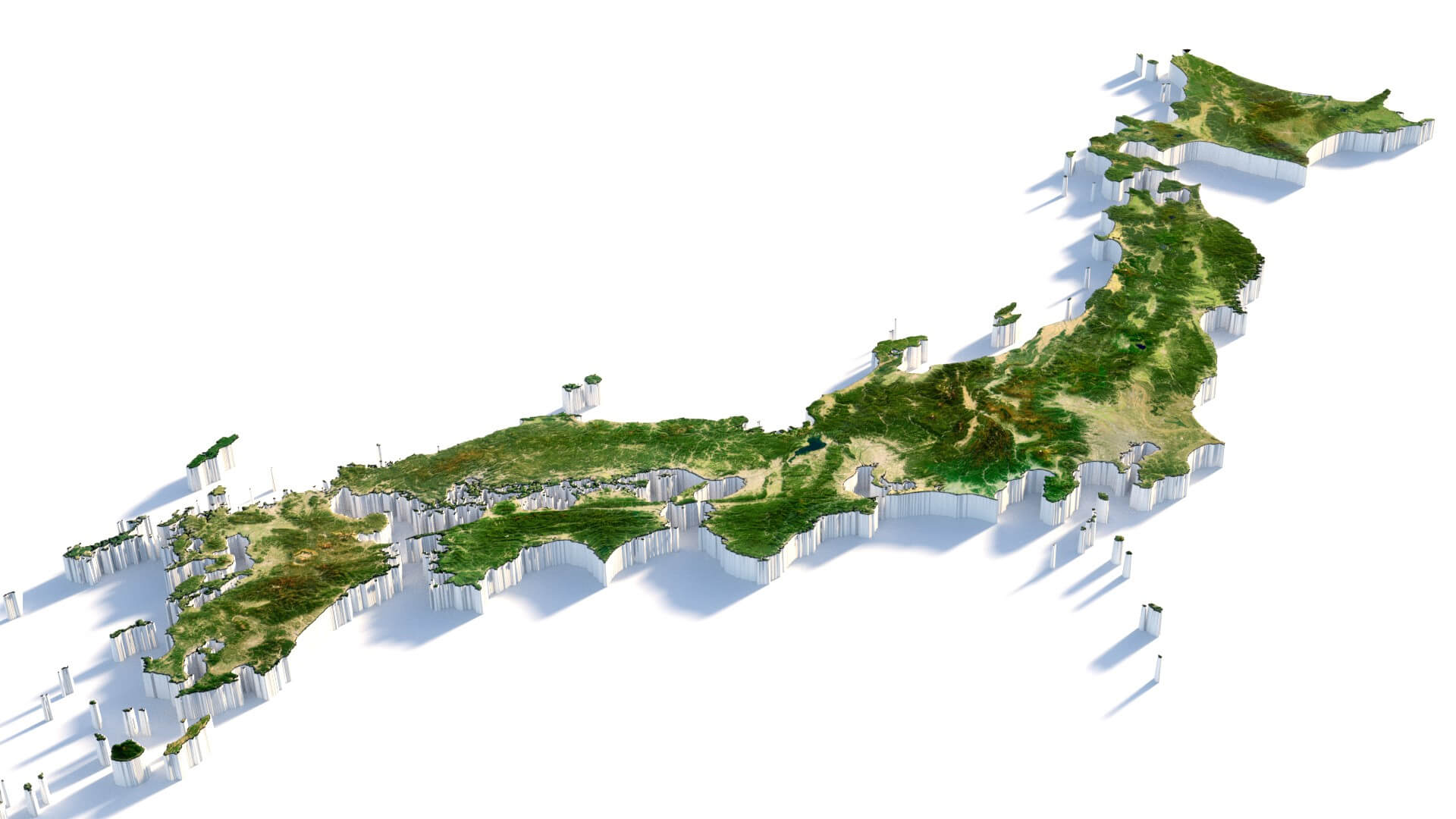 Japan Terrain Map - 3D Model by 3dstudio