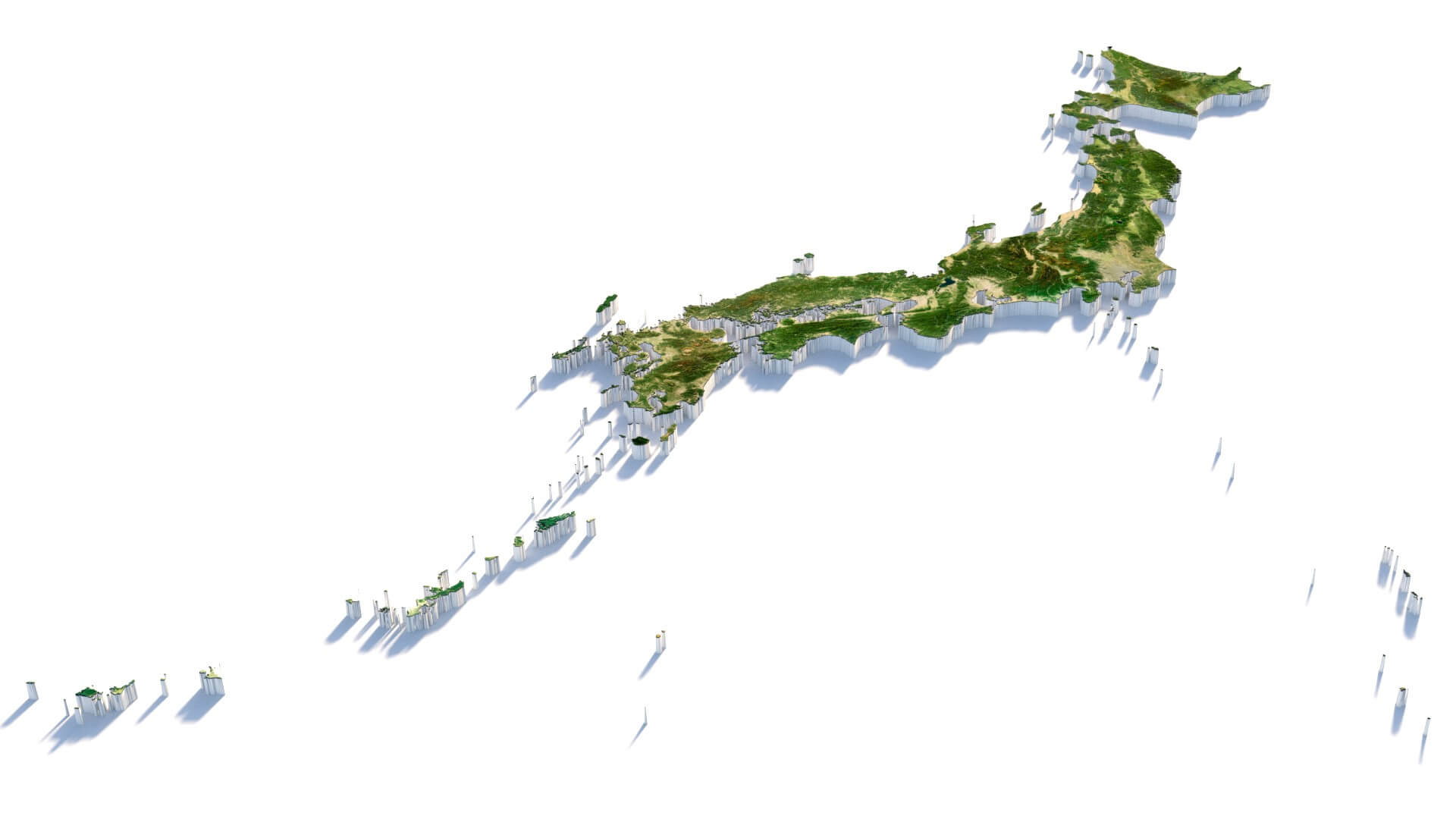 Japan Terrain Map - 3D Model by 3dstudio