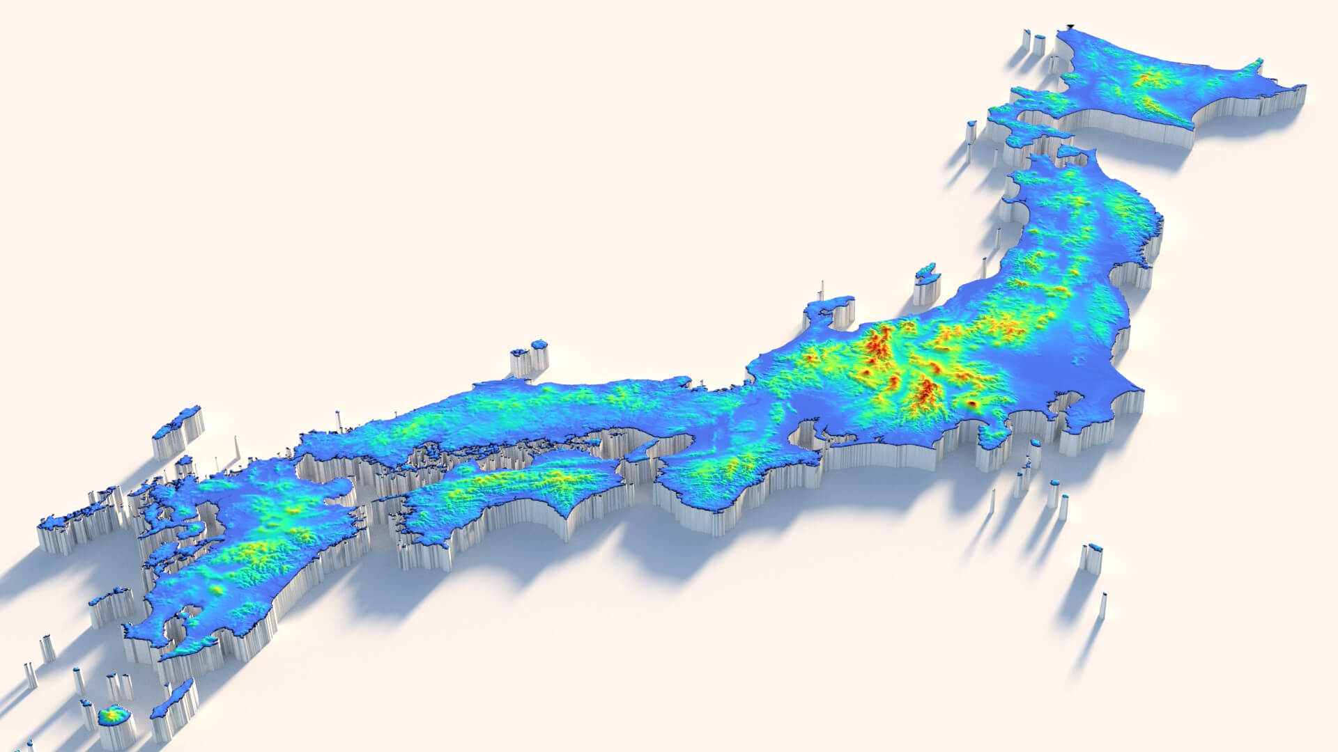Japan Terrain Map - 3D Model by 3dstudio