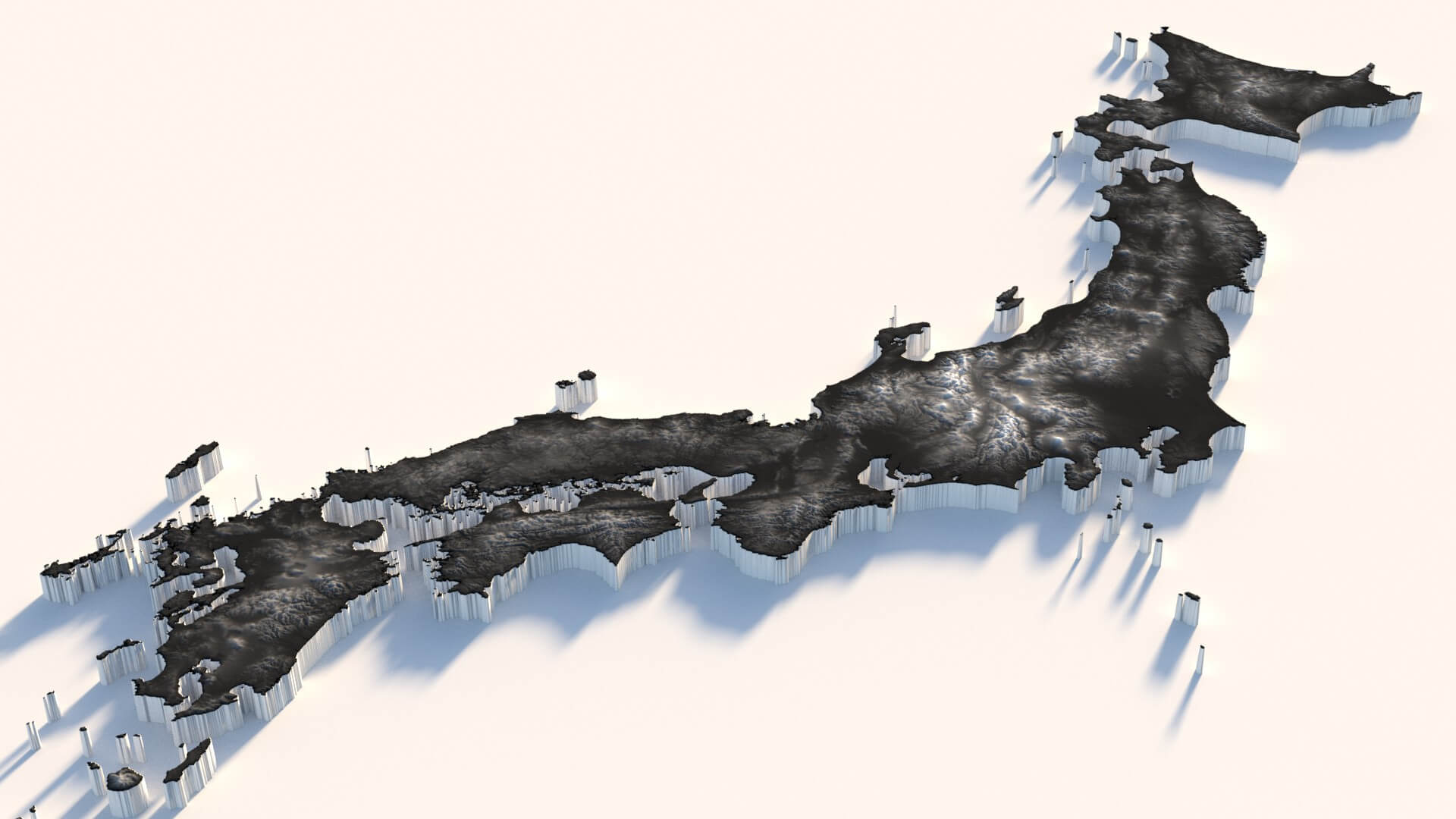 Japan Terrain Map - 3D Model by 3dstudio