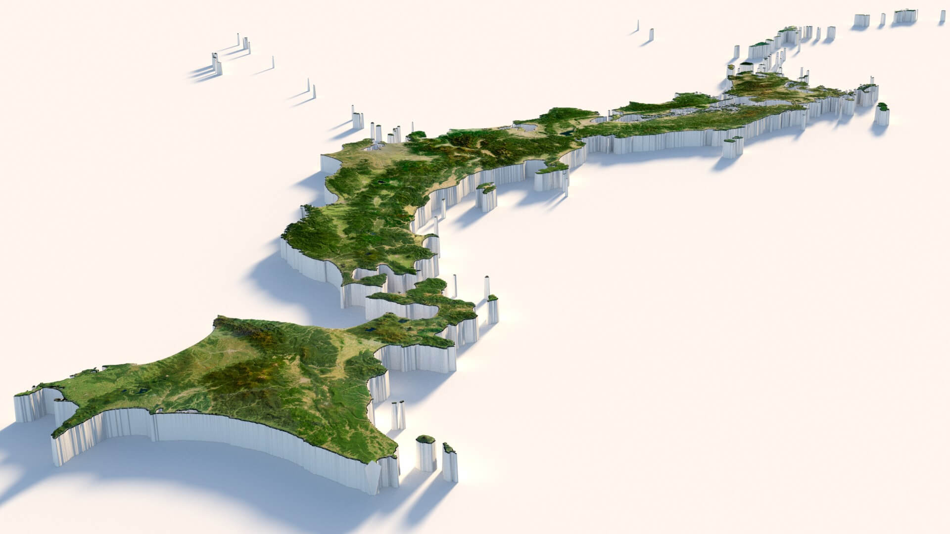 Japan Terrain Map - 3D Model by 3dstudio